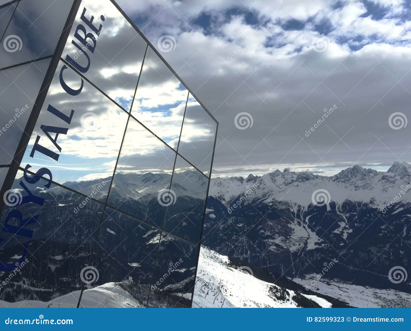 Crystal cube editorial stock photo. Image of alps, winter - 82599323