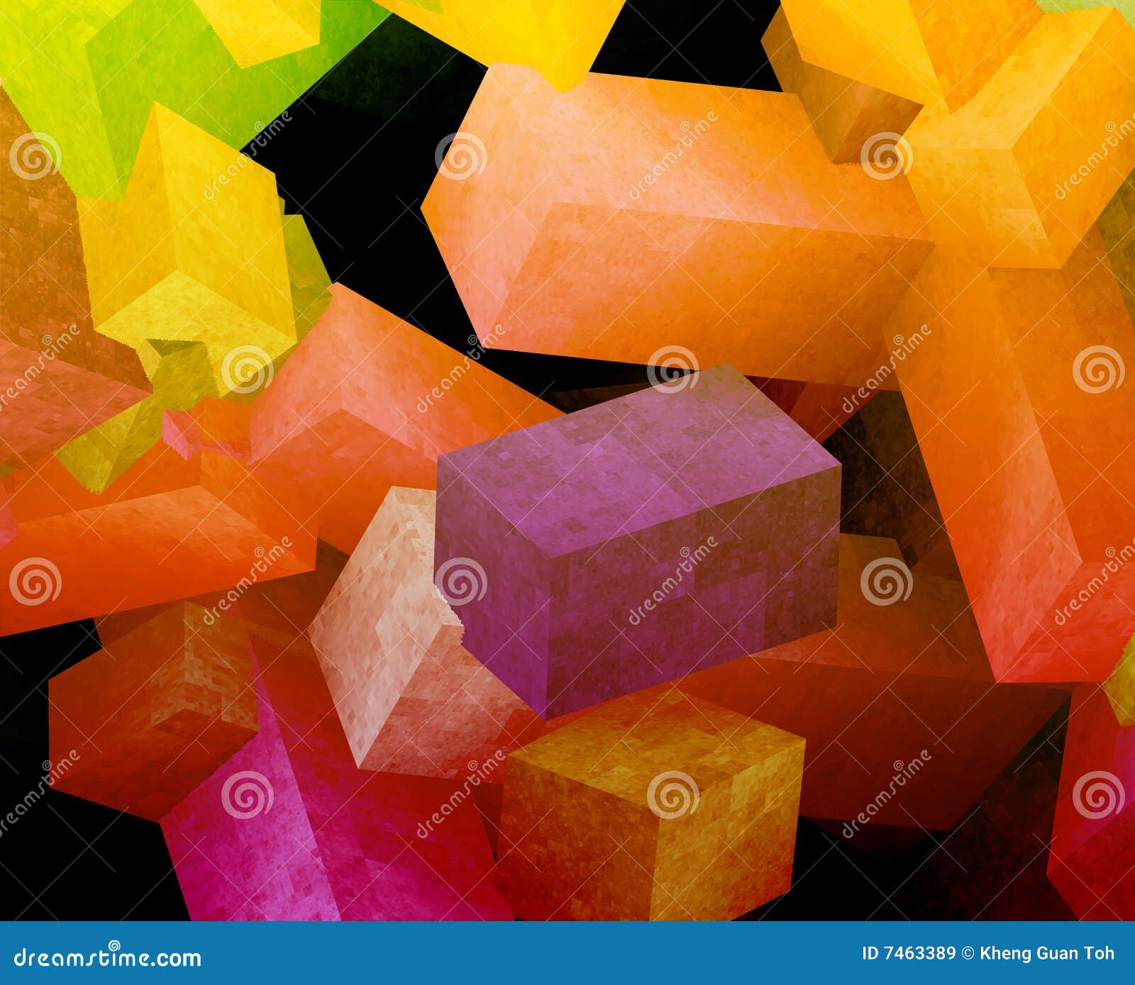 Crystal cubes stock illustration. Illustration of glow - 7463389