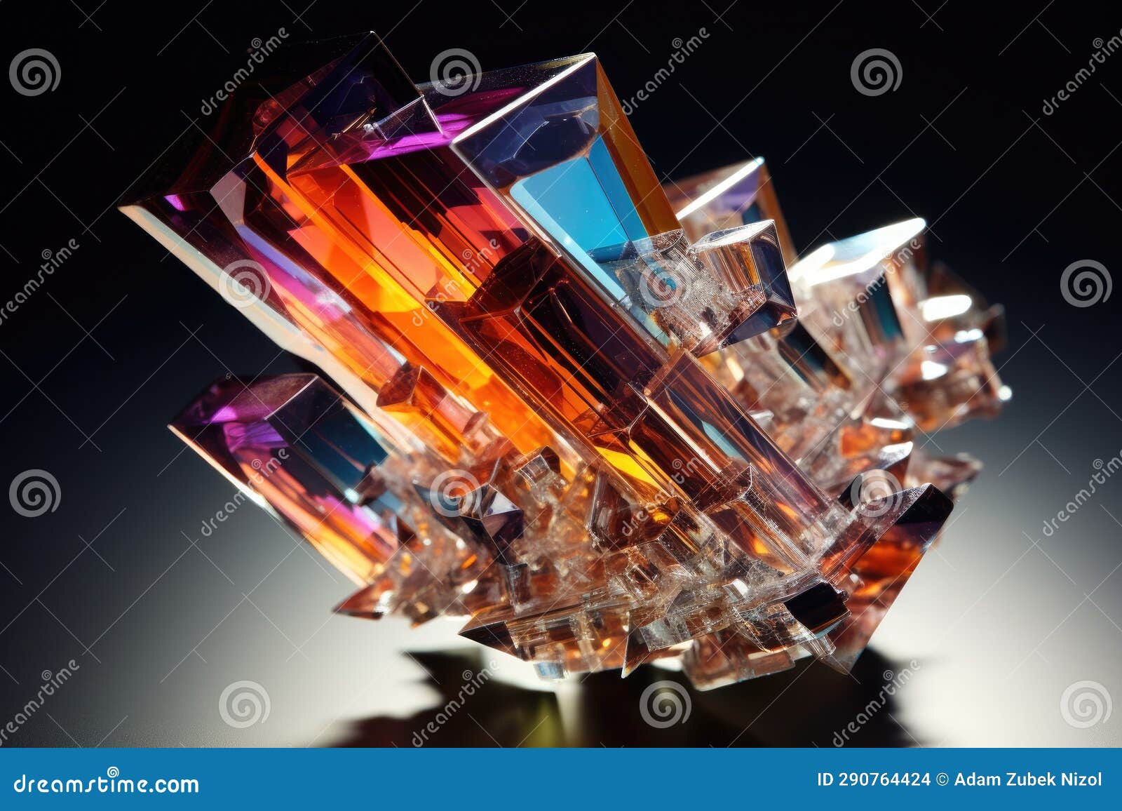 A Crystal with Different Colors of Crystals Stock Photo - Image of ...