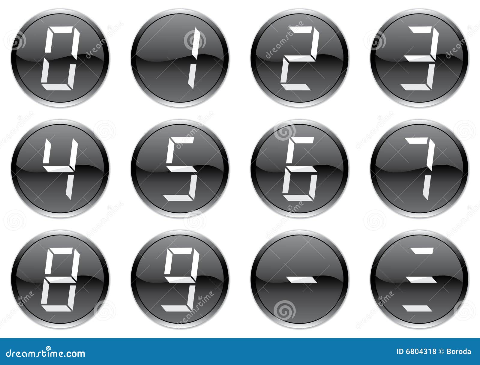 Crystal digits icons set. stock vector. Illustration of button - 6804318