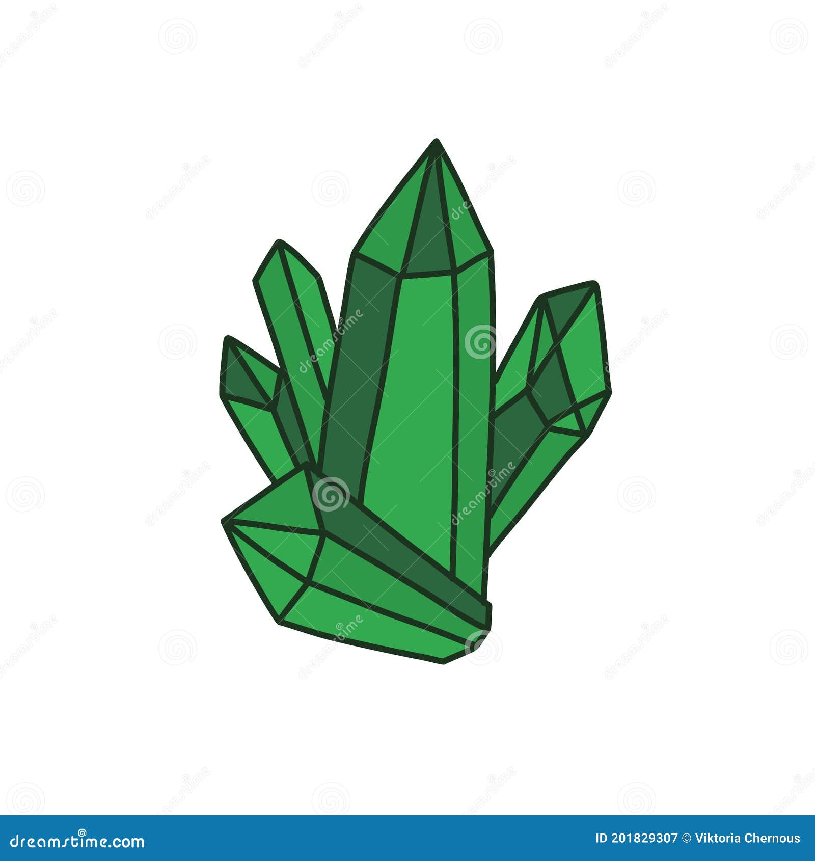 Crystal Doodle Icon, Vector Color Line Illustration Stock Vector ...