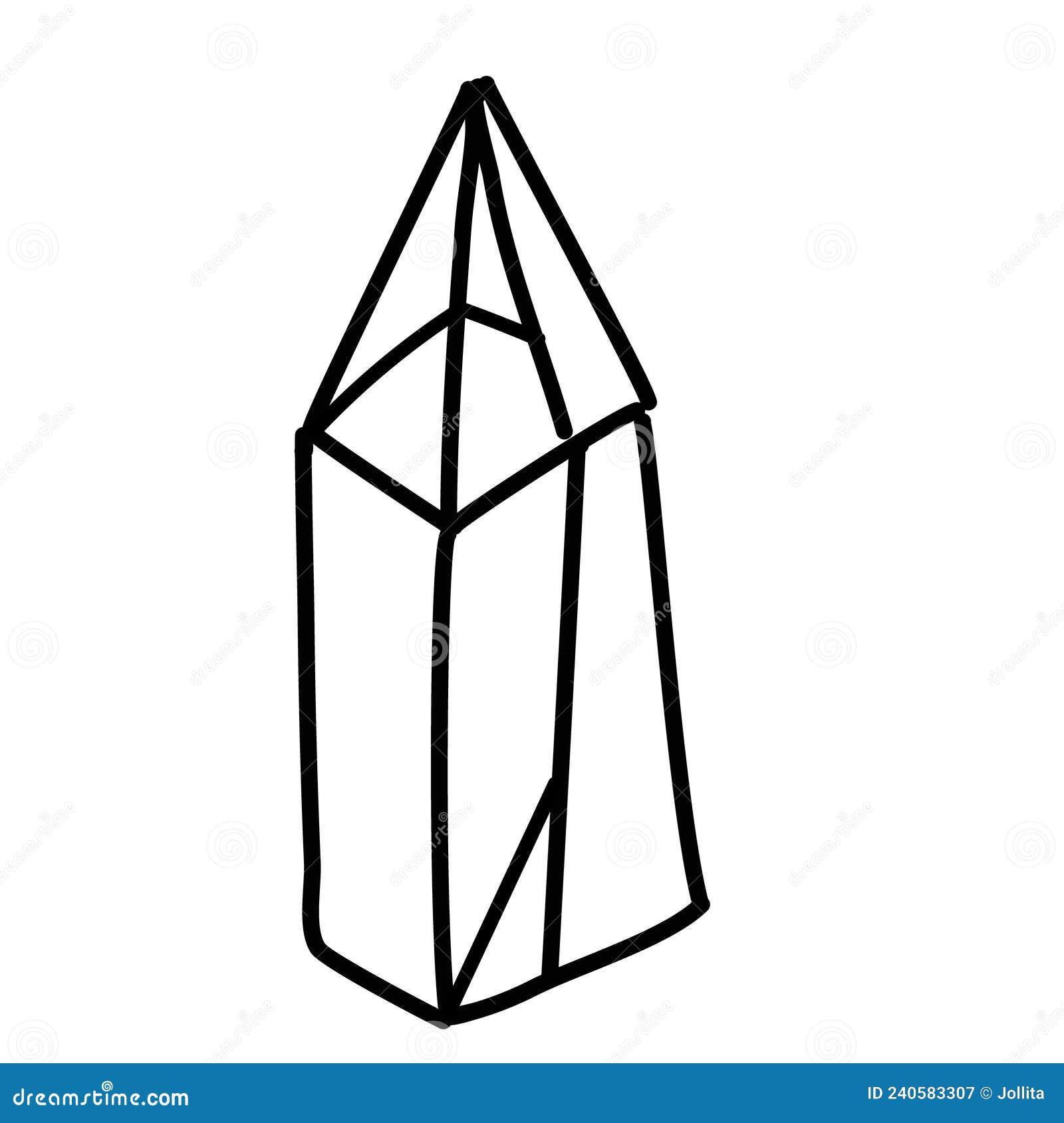 Crystal Doodle Illustation Isolated on White. Vector Stock Vector ...