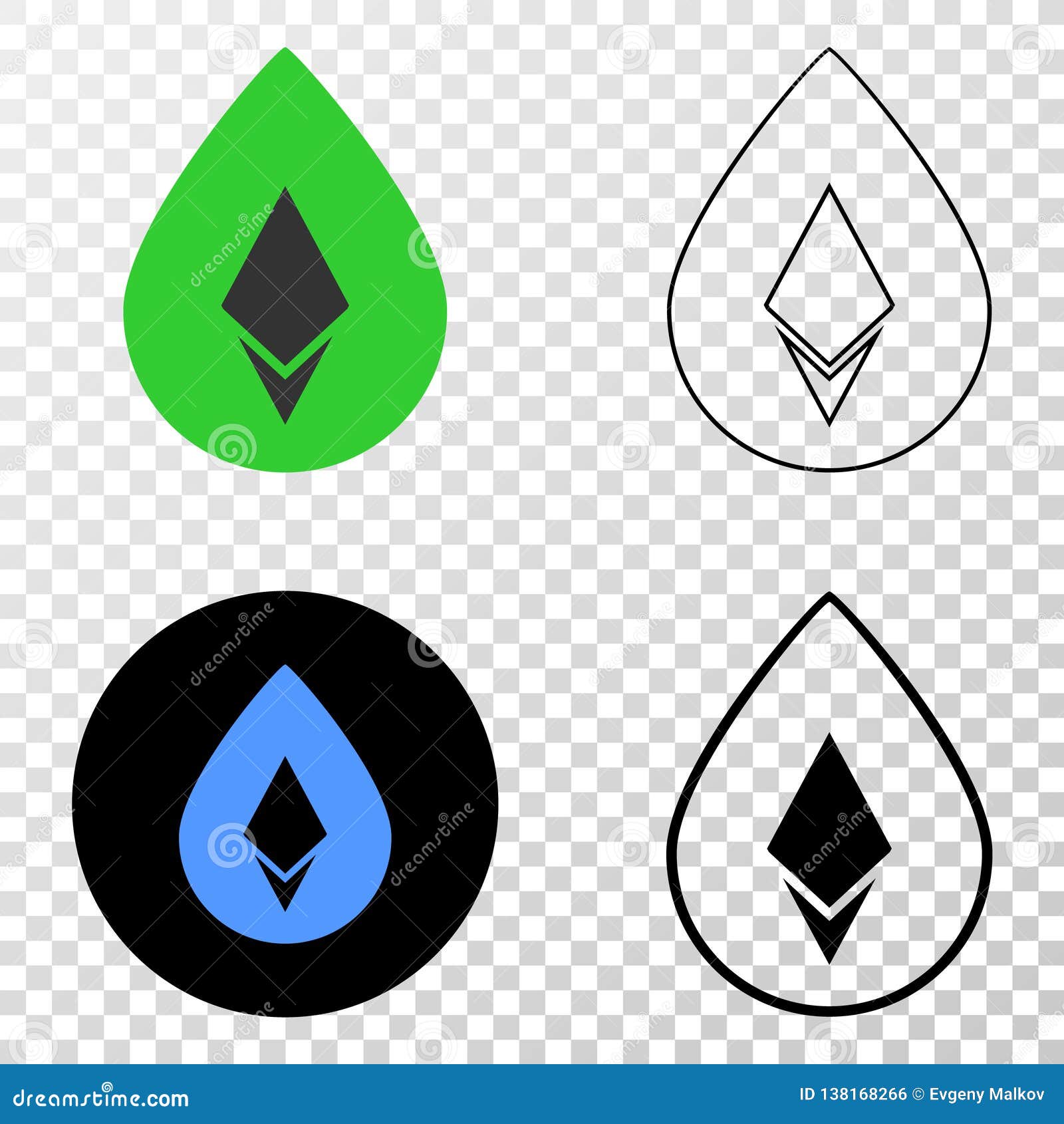 Crystal Drop Vector EPS Icon with Contour Version Stock Vector ...