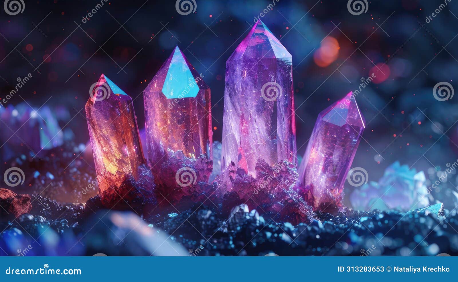Crystal for Enhancing Magical Abilities. Magical Glow Effect Stock ...