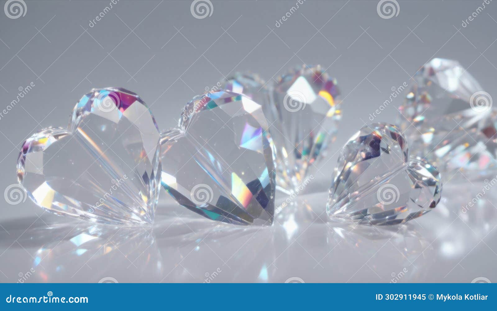 Crystal Facets with Rainbow Heart Reflections Stock Image - Image of ...