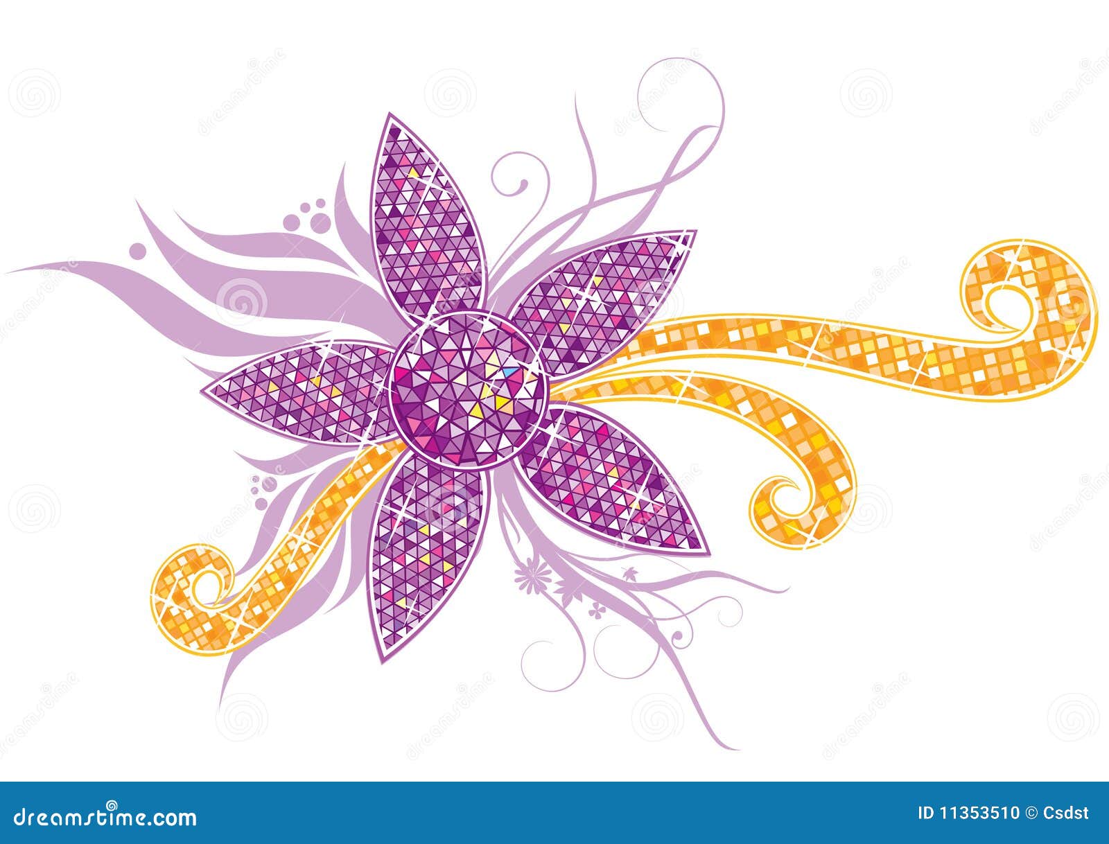Crystal flower ornament stock vector. Illustration of ornate - 11353510