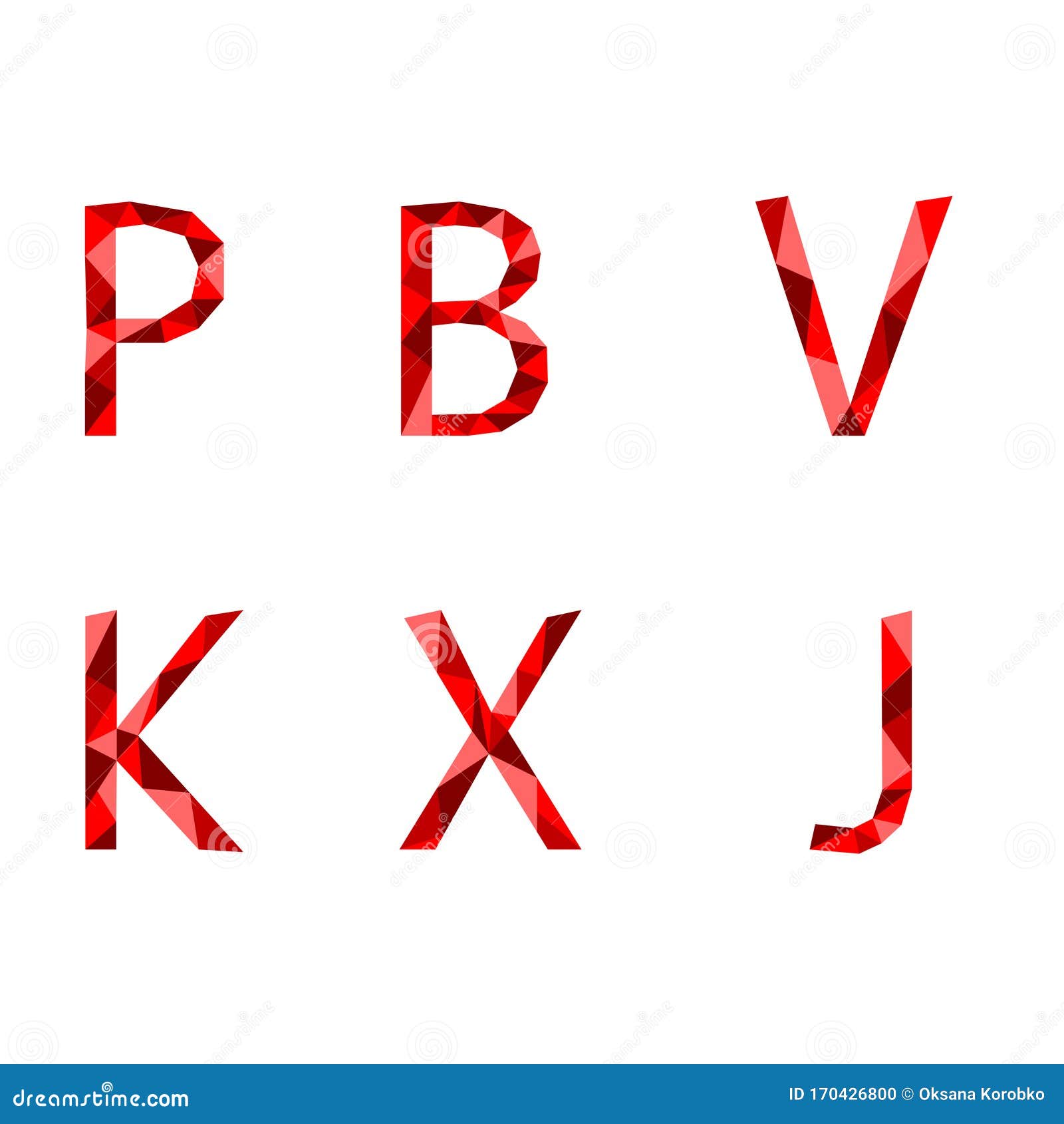 Crystal Font P B. Vector Alphabet with Light and Shadow Effect Letters ...