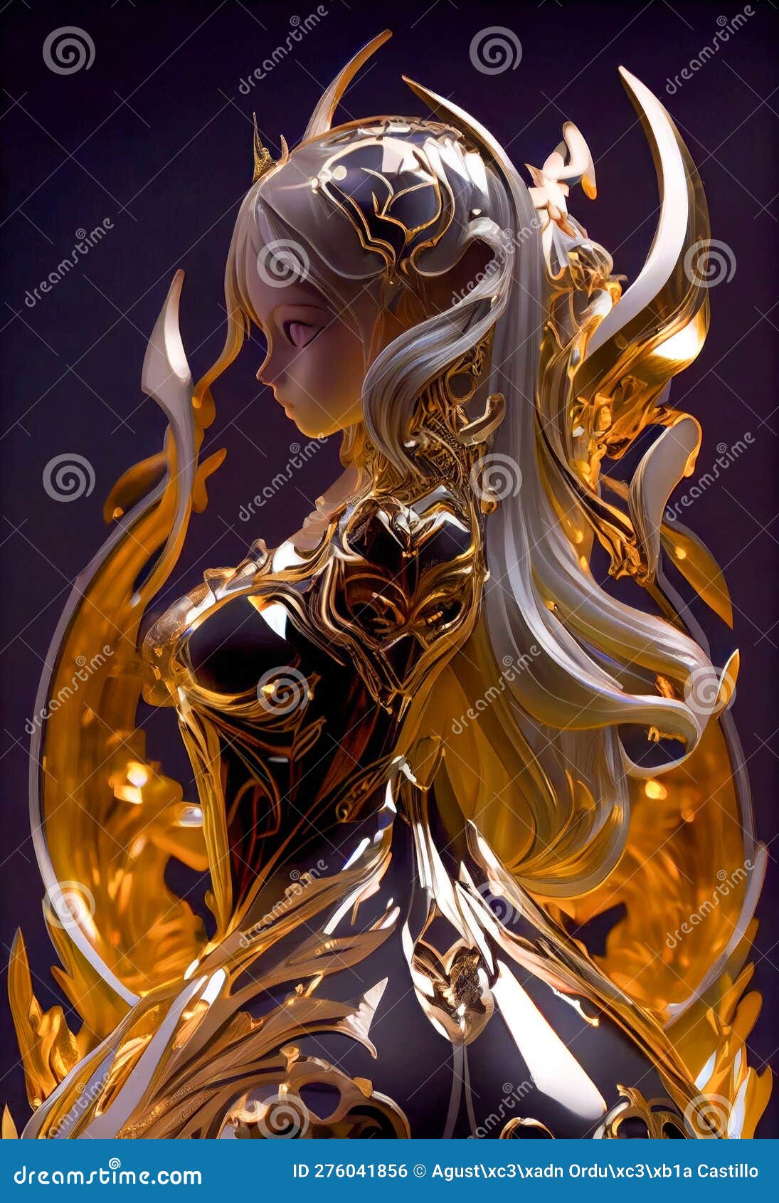 Crystal Fragile Girl Model Created With Generative Ai Technology Stock Illustration