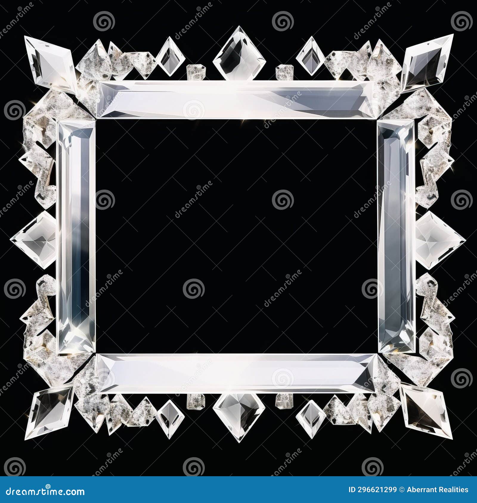 A Crystal Frame with Diamonds on it Stock Illustration - Illustration ...
