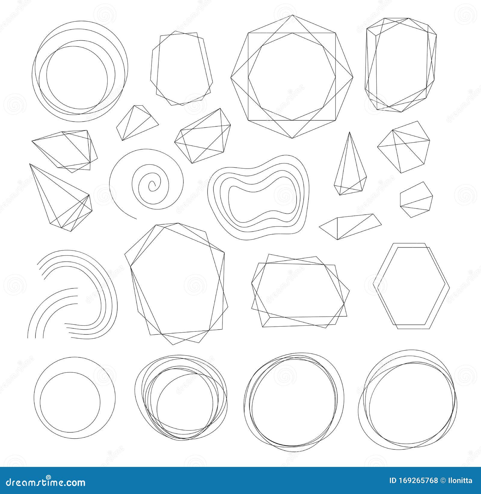Crystal Frames, Abstract Geometric Shape Borders Stock Vector - Illustration of curve, banner ...