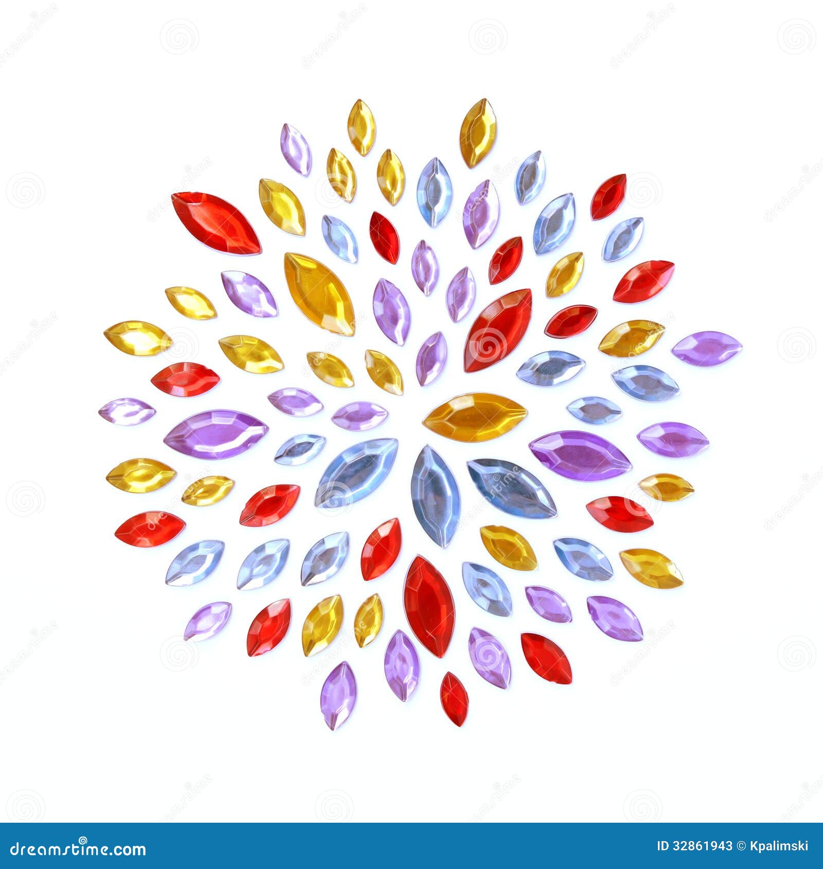 Crystal Gems Flower Pattern Stock Illustration - Illustration of gold ...
