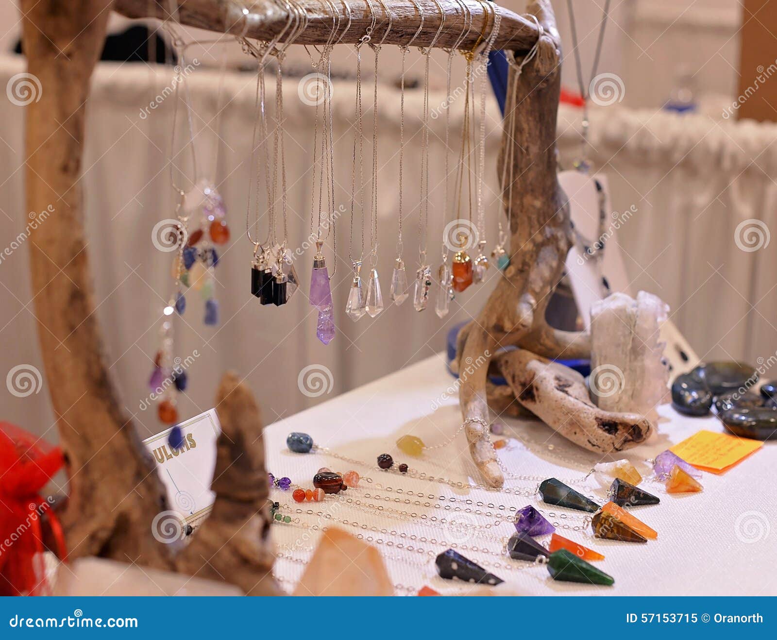 Crystal and Gemstone Pendulums Stock Image - Image of crystals, wooden ...