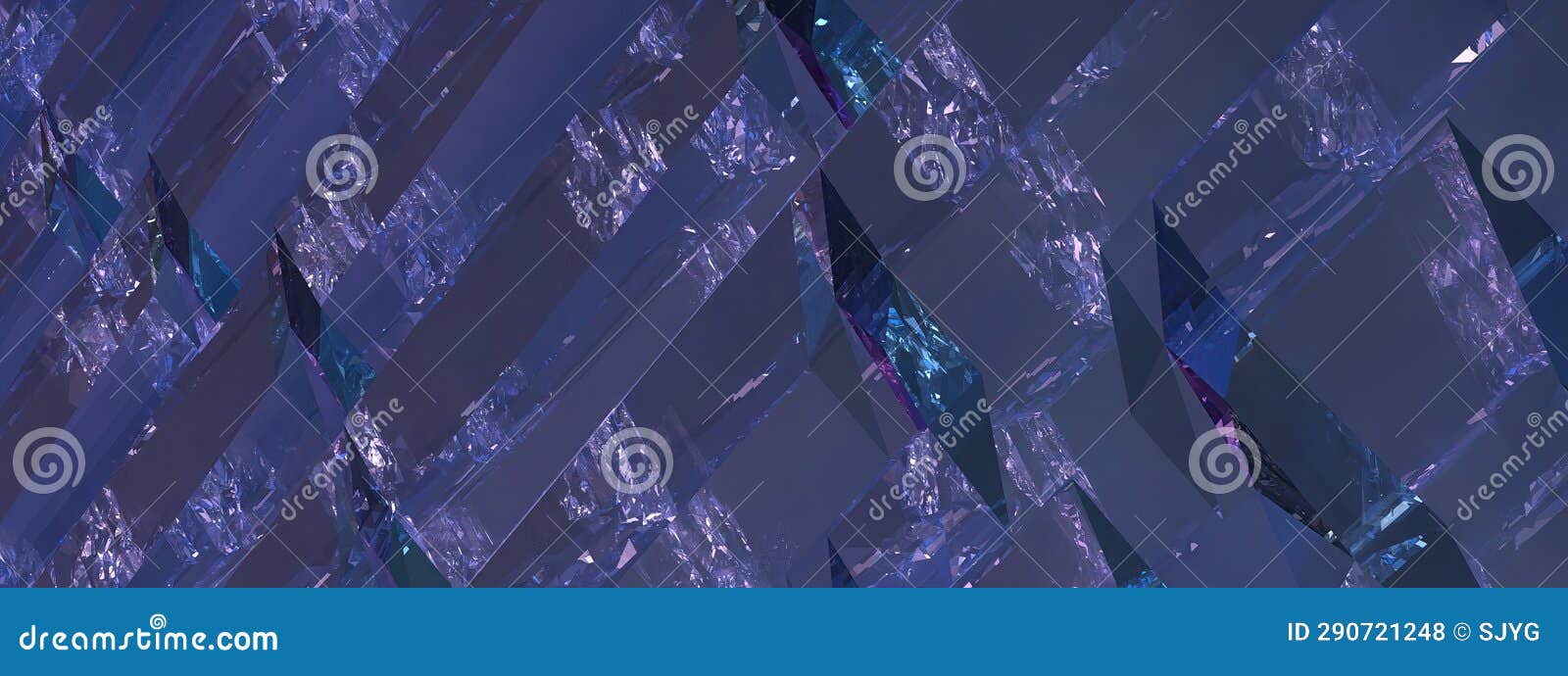 Crystal Geometric Reflection and Refraction Purple Elegant Modern 3D ...