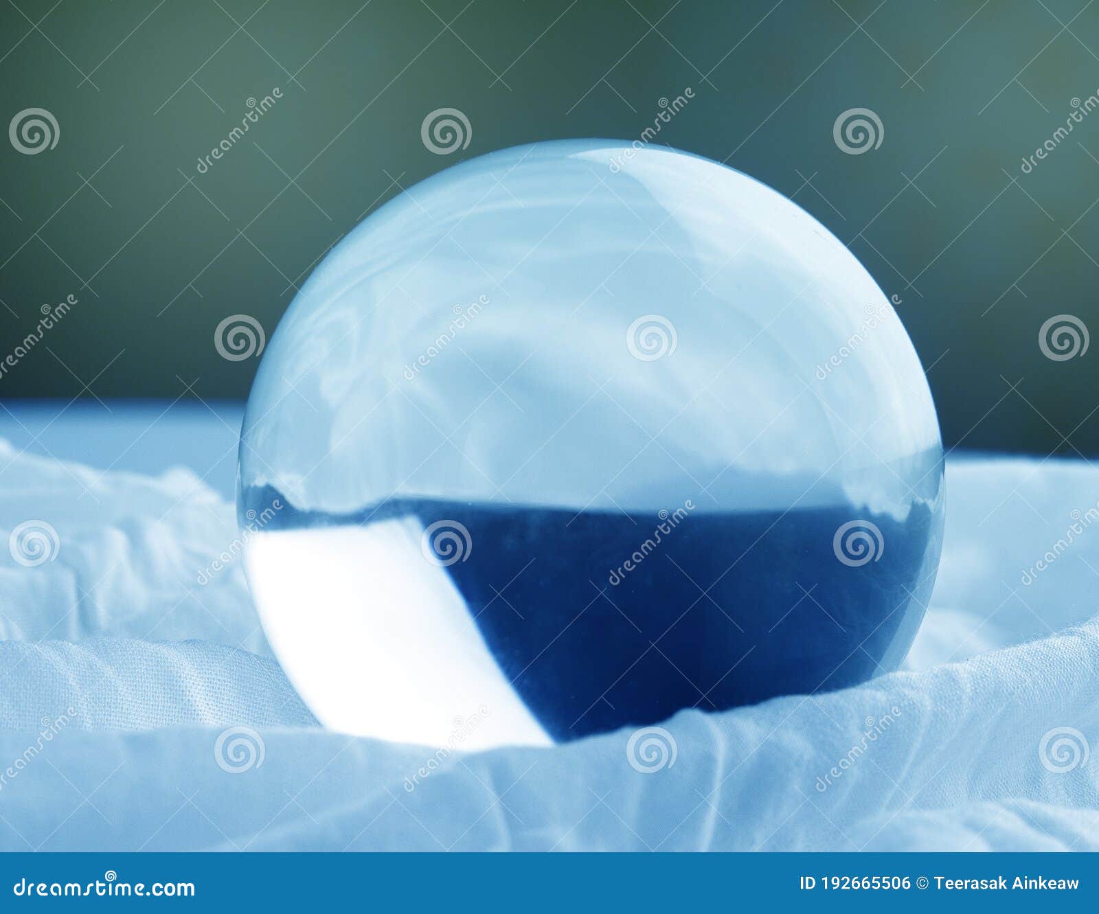 Crystal Glass Ball Sphere Transparent on Blue Gradient Background Stock ...