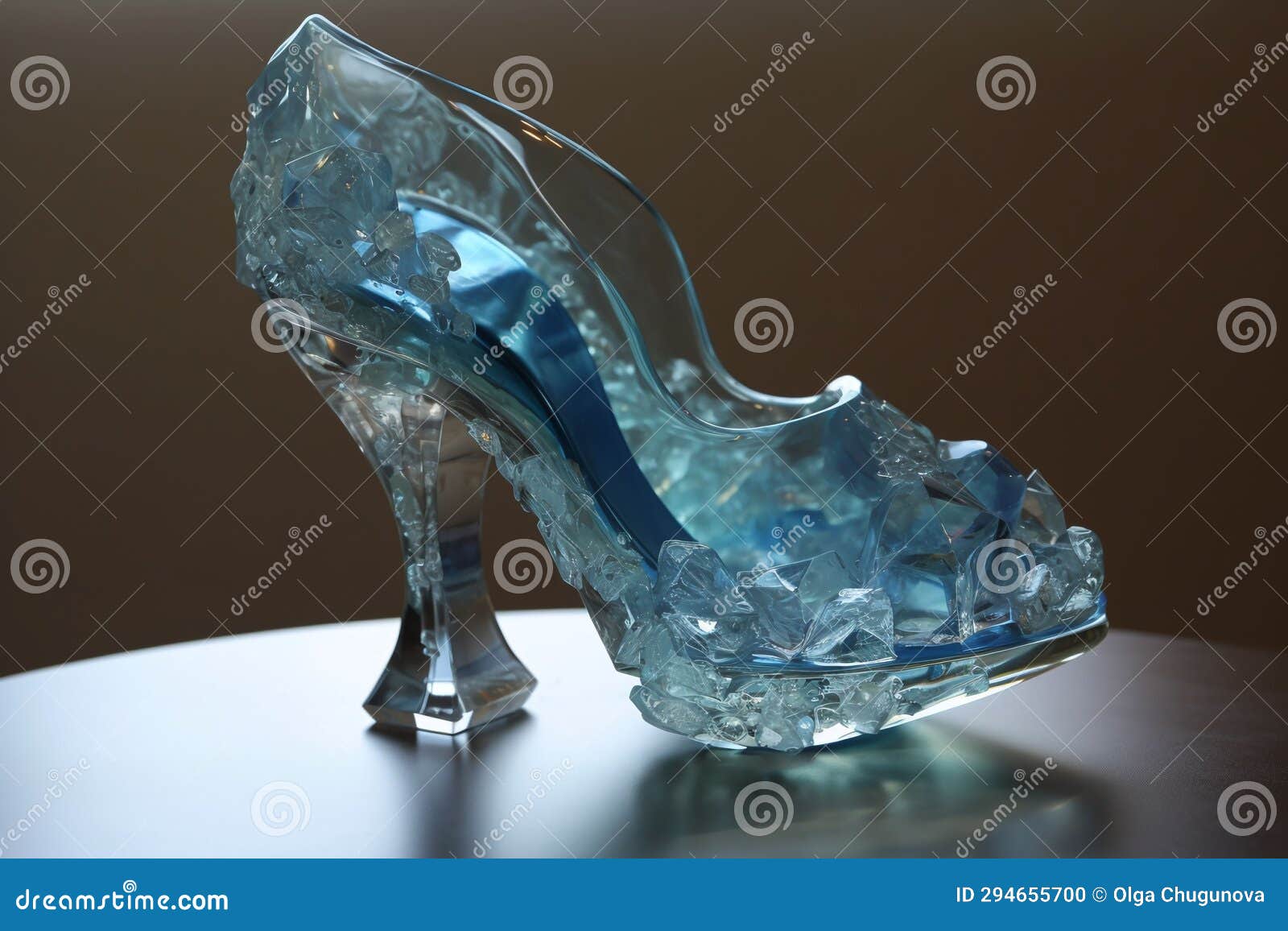 Crystal, Glass, High Heel Shoe on Display Stock Illustration ...