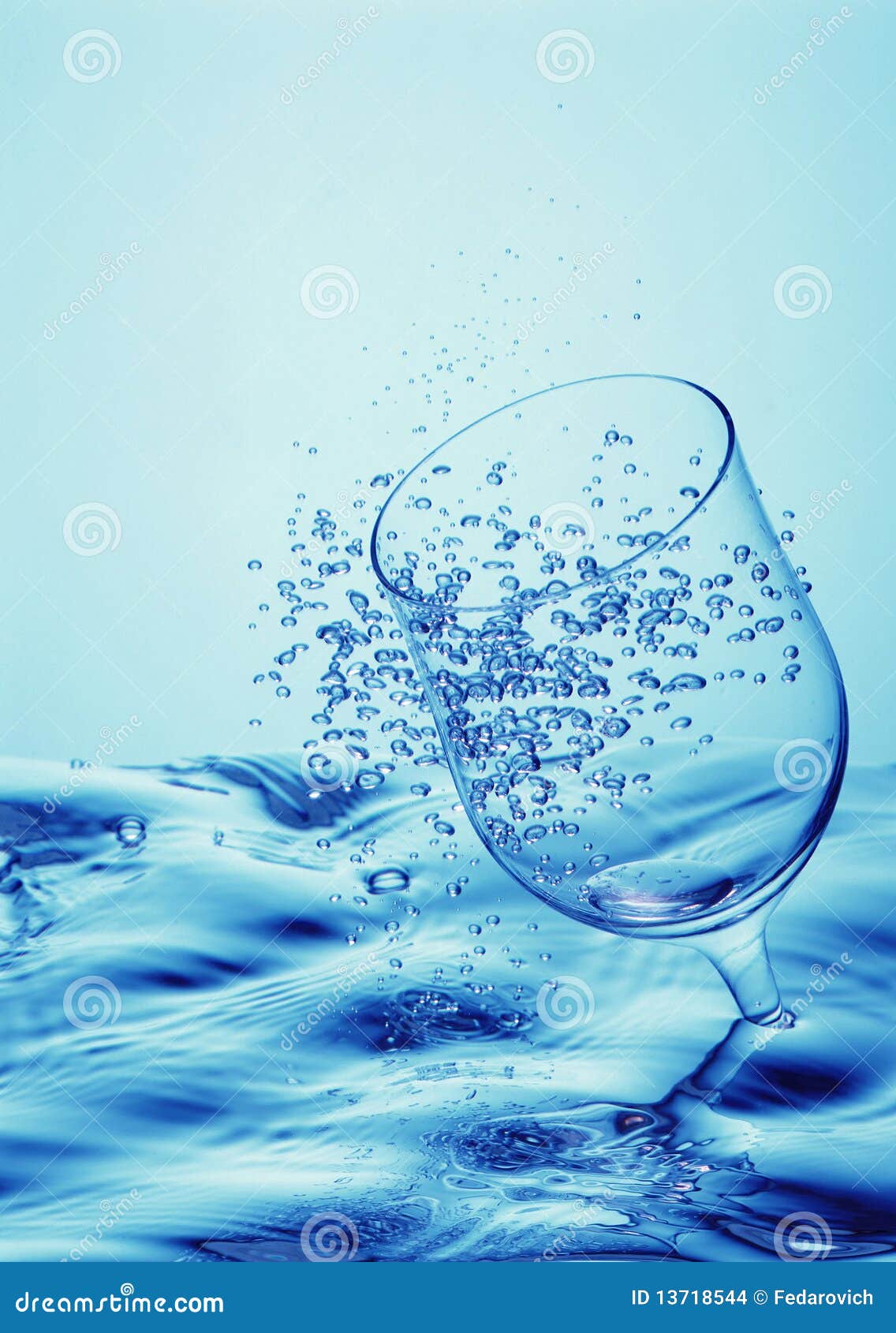 Crystal Glass Immersed in Water Stock Photo - Image of bowl, bubbles ...
