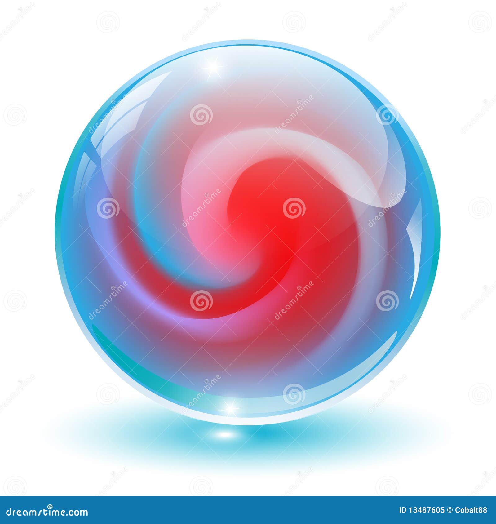 Crystal, glass sphere. stock vector. Illustration of pearl - 13487605