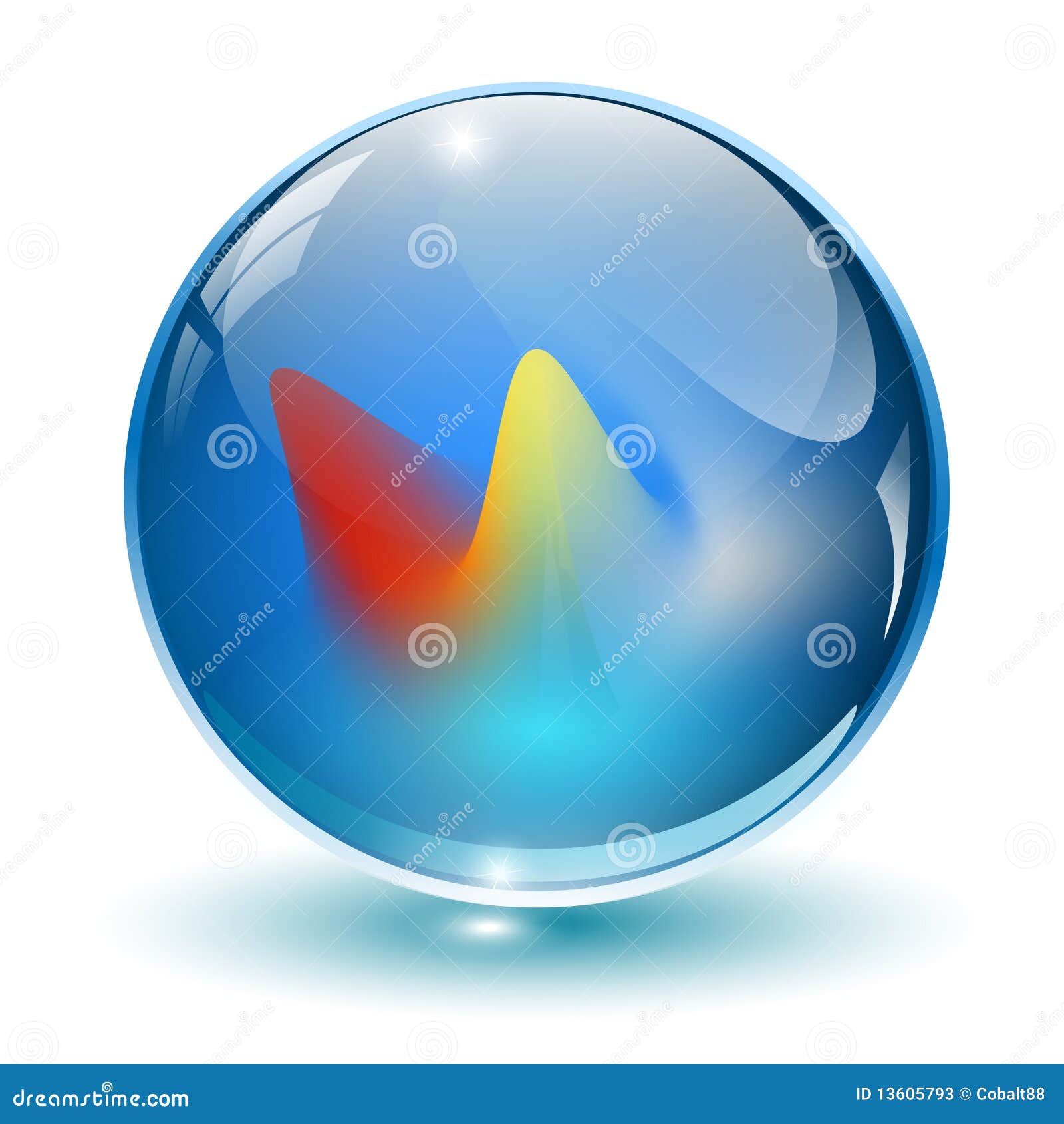 Crystal, glass sphere stock vector. Illustration of globe - 13605793