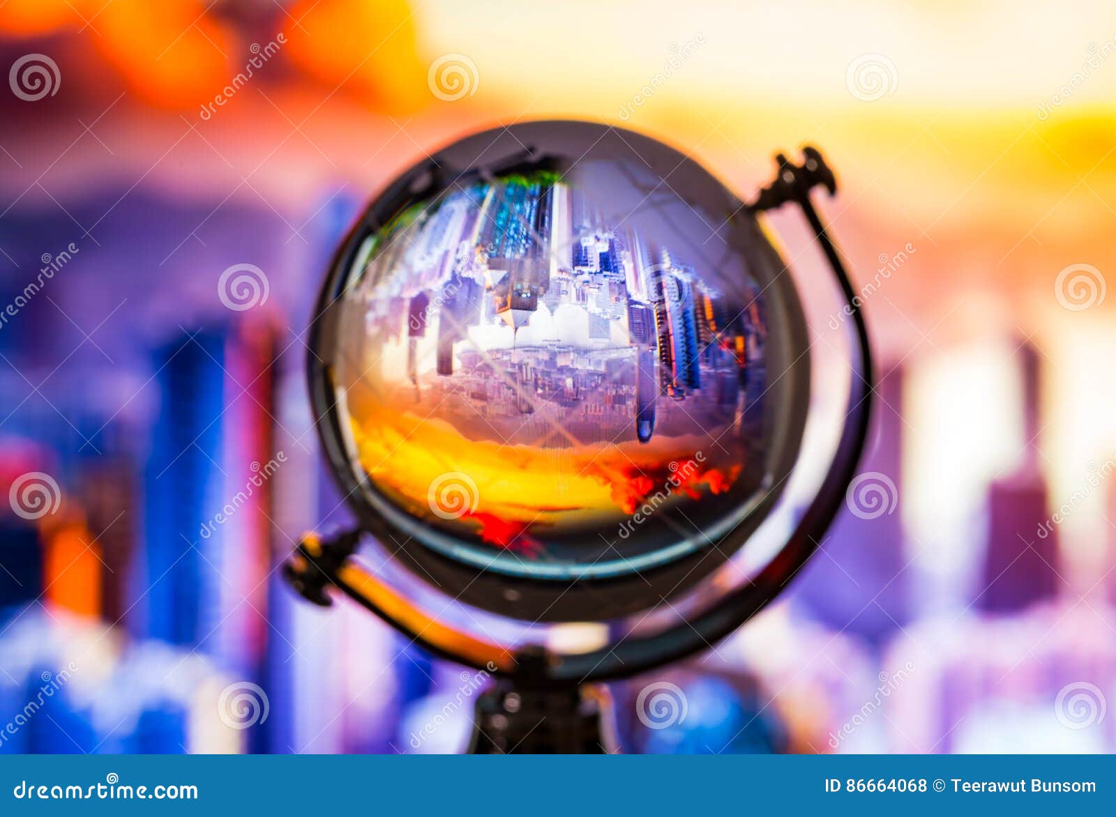 Crystal globe reflection stock photo. Image of rustic - 86664068