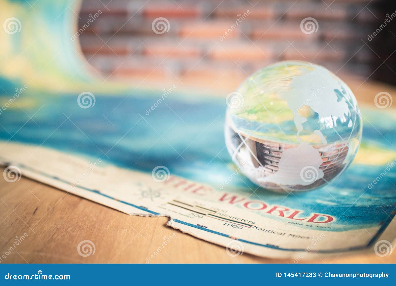 Crystal globe on world map stock image. Image of north - 145417283