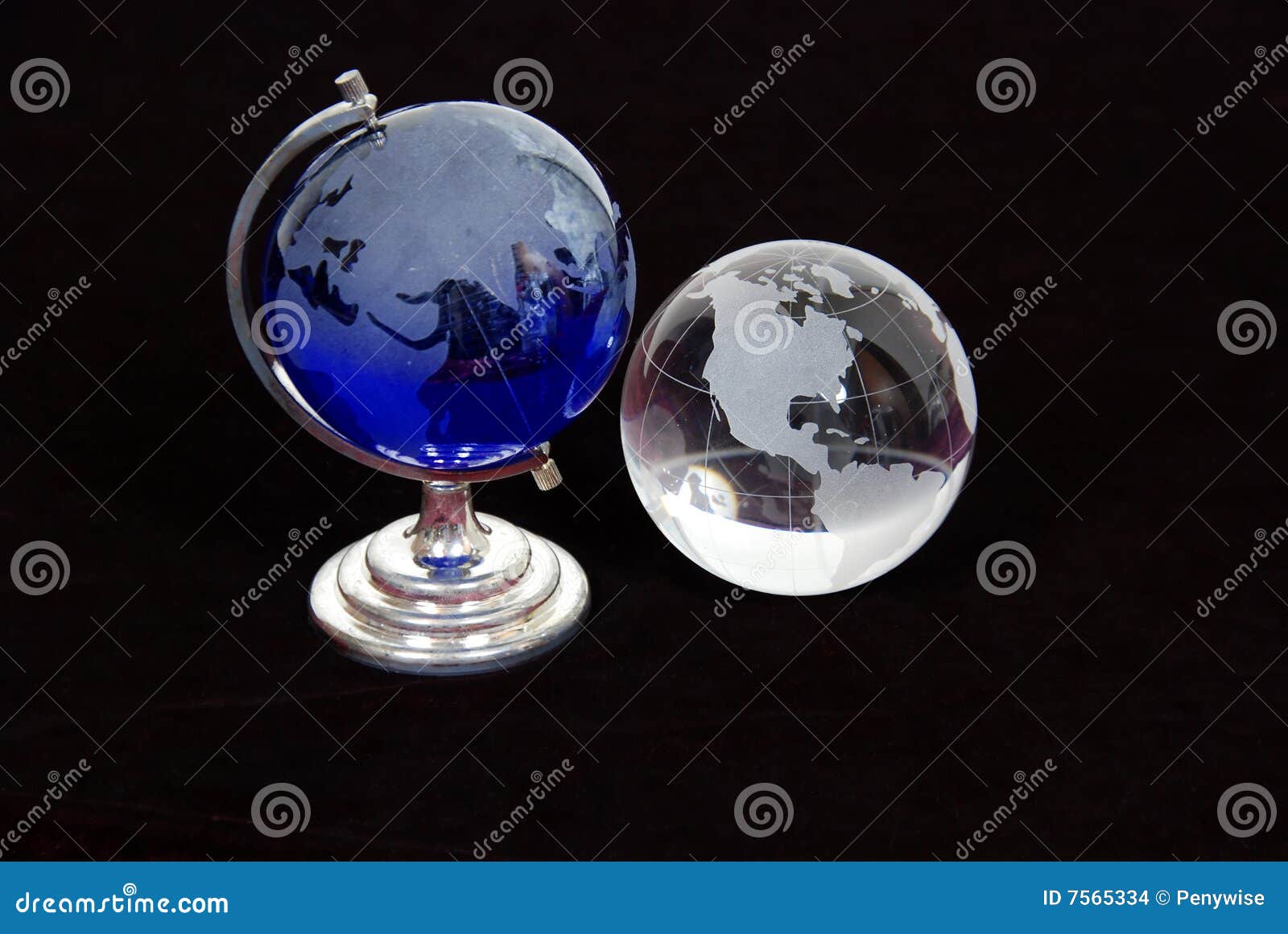 Crystal Globes stock photo. Image of cobalt, globe, continents - 7565334