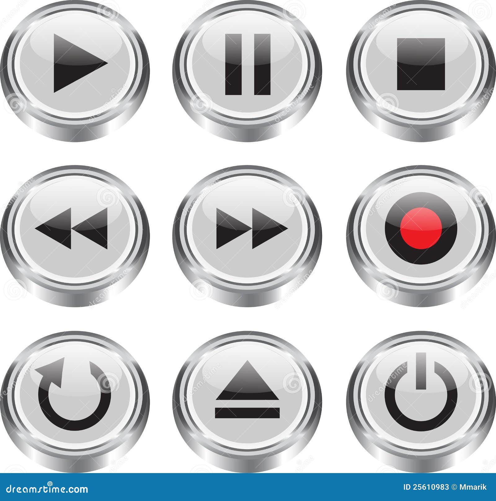 Crystal Glossy Multimedia Set Stock Vector - Illustration of interface ...