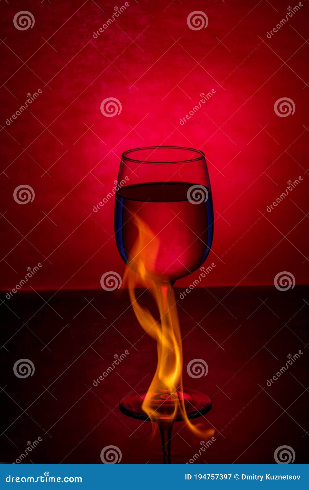 Crystal Goblet with a Drink on Fire Stock Image - Image of glass, happy ...