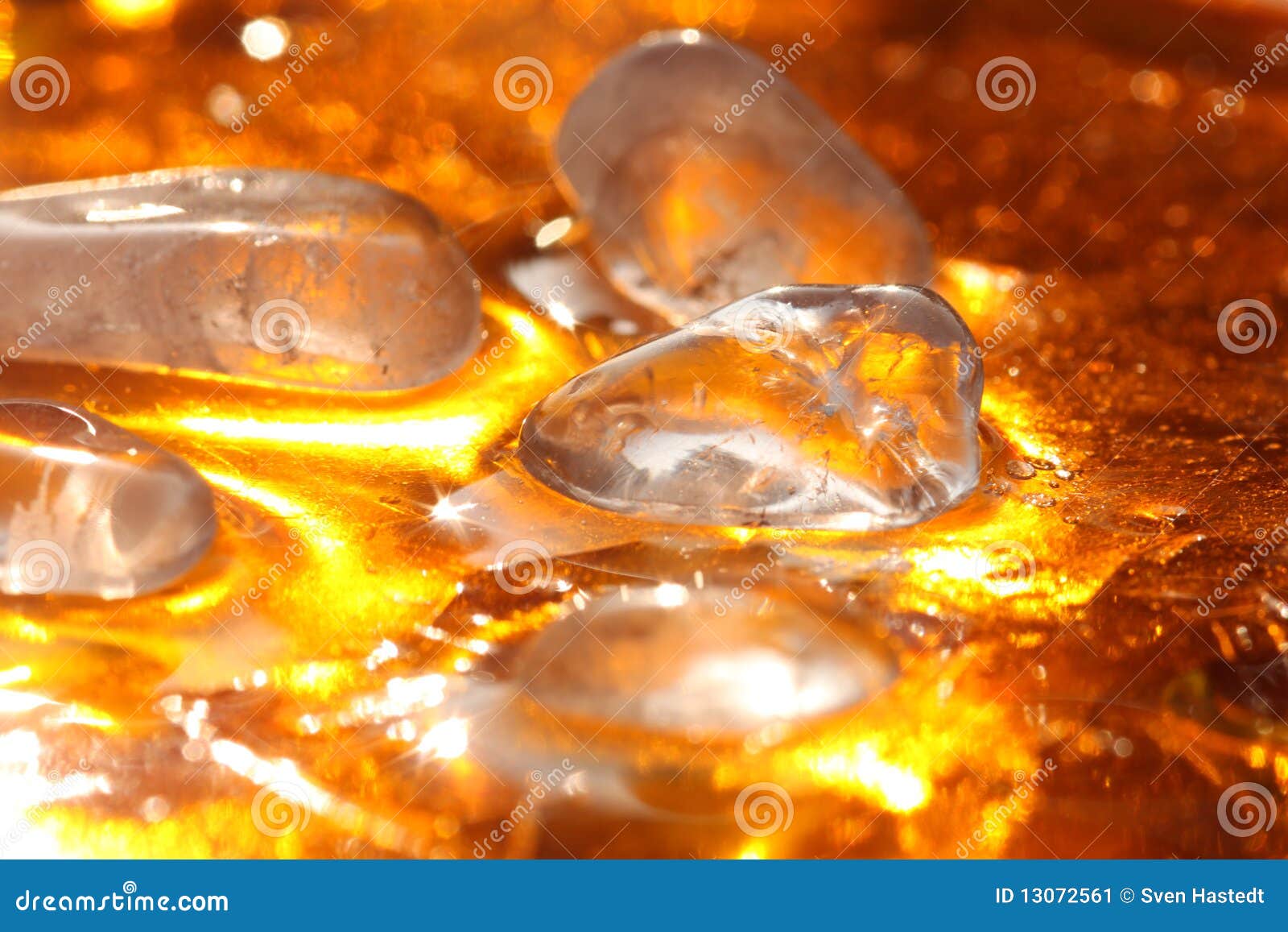 Crystal on golden glass stock image. Image of beautiful - 13072561