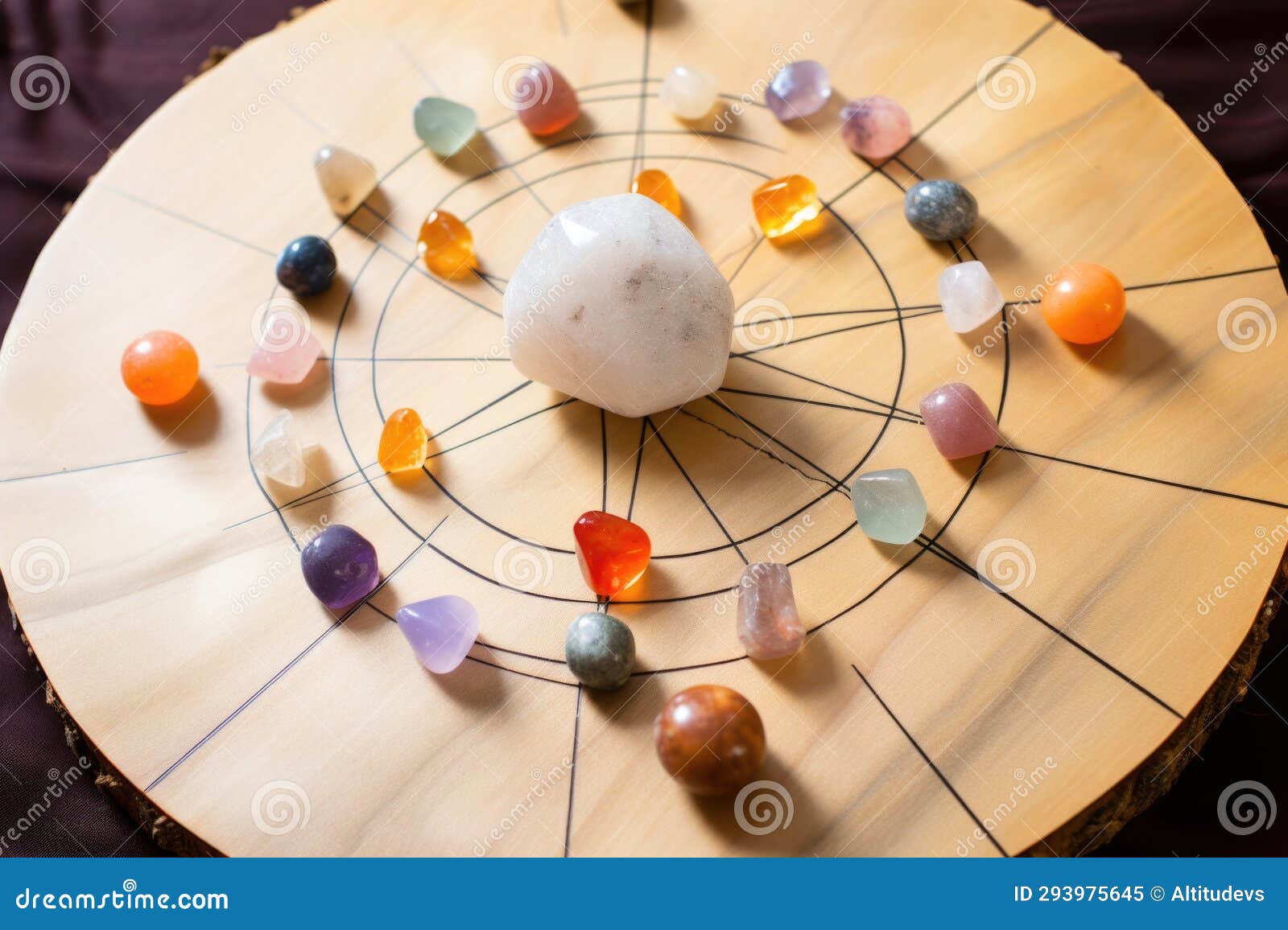 Crystal Grid Arranged with Various Quartz Stones Stock Image - Image of ...