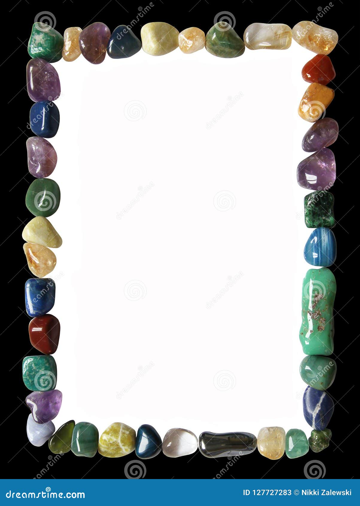 Crystal Healing Black and White Rectangular Frame Stock Image - Image ...