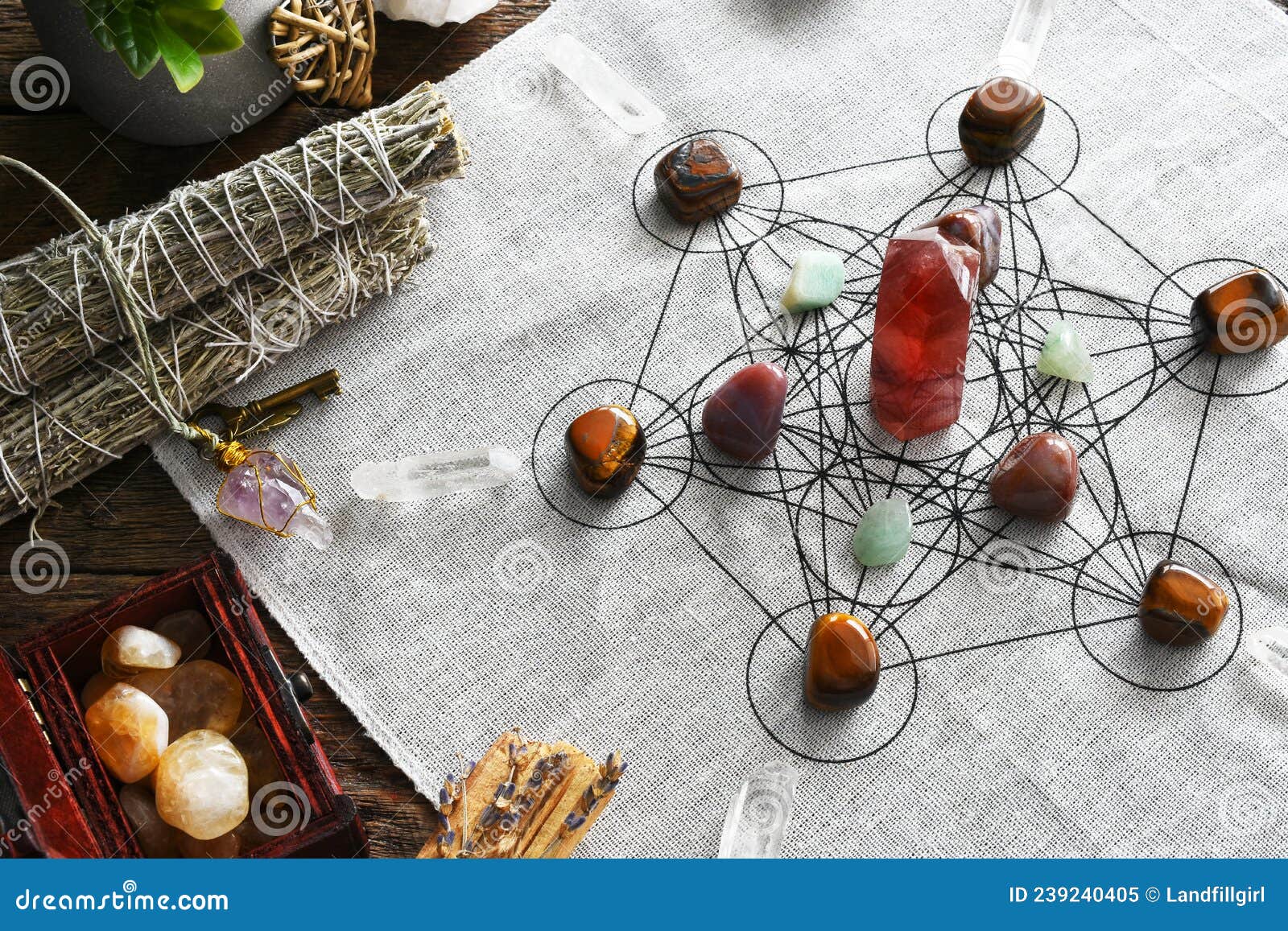 Crystal Healing Grid and Sacred Geometry Stock Image - Image of heal ...