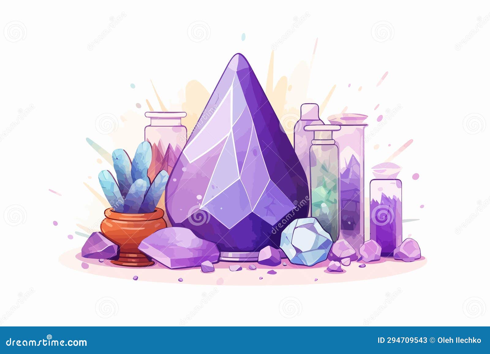 Crystal Healing Layout Vector Flat Minimalistic Isolated Vector Style ...
