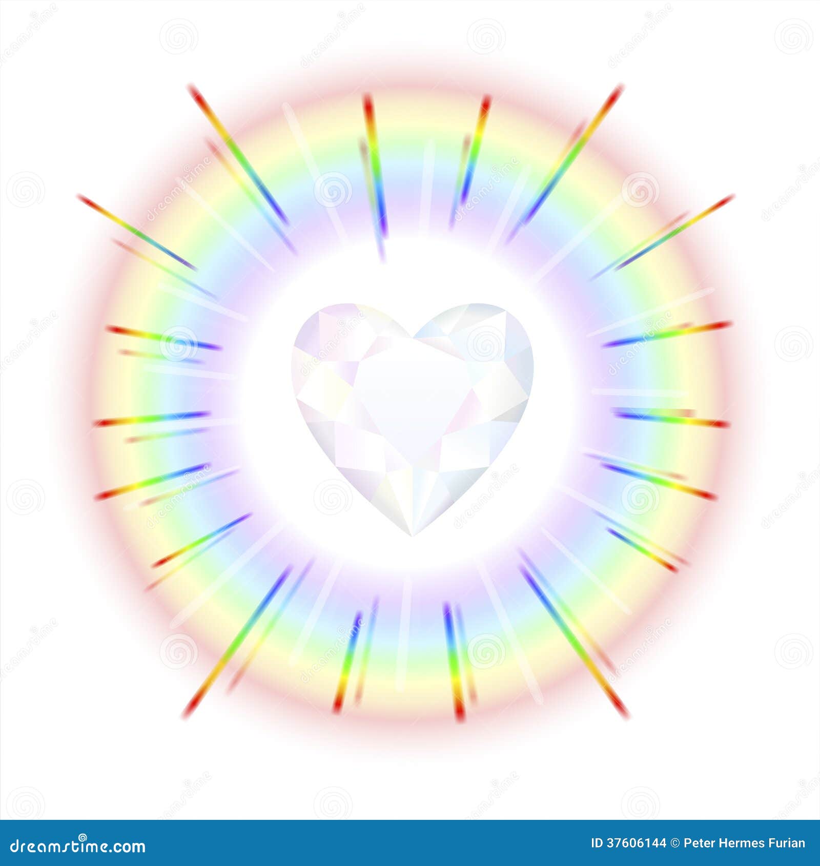 Crystal Heart Rainbow stock illustration. Illustration of festive ...