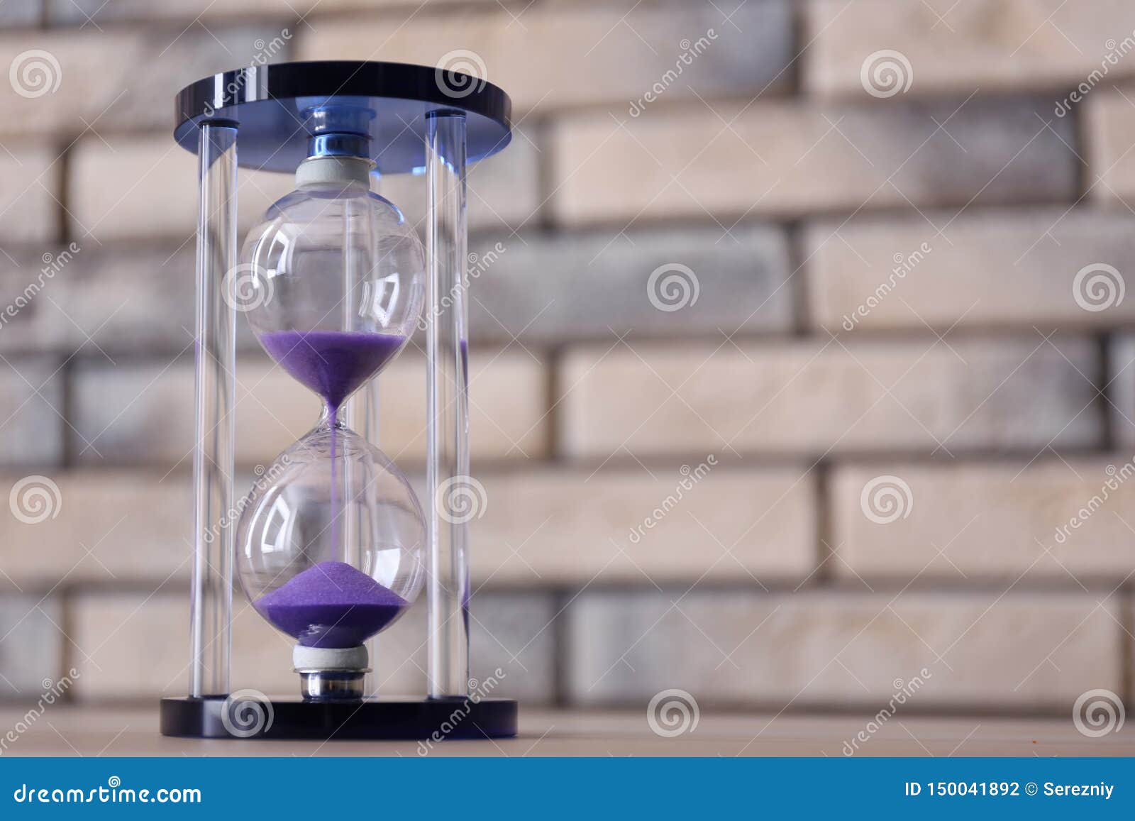 Crystal Hourglass on Table. Time Management Concept Stock Photo - Image ...