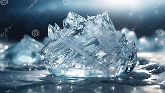 Crystal of Ice in the Rays of Light Stock Illustration - Illustration ...