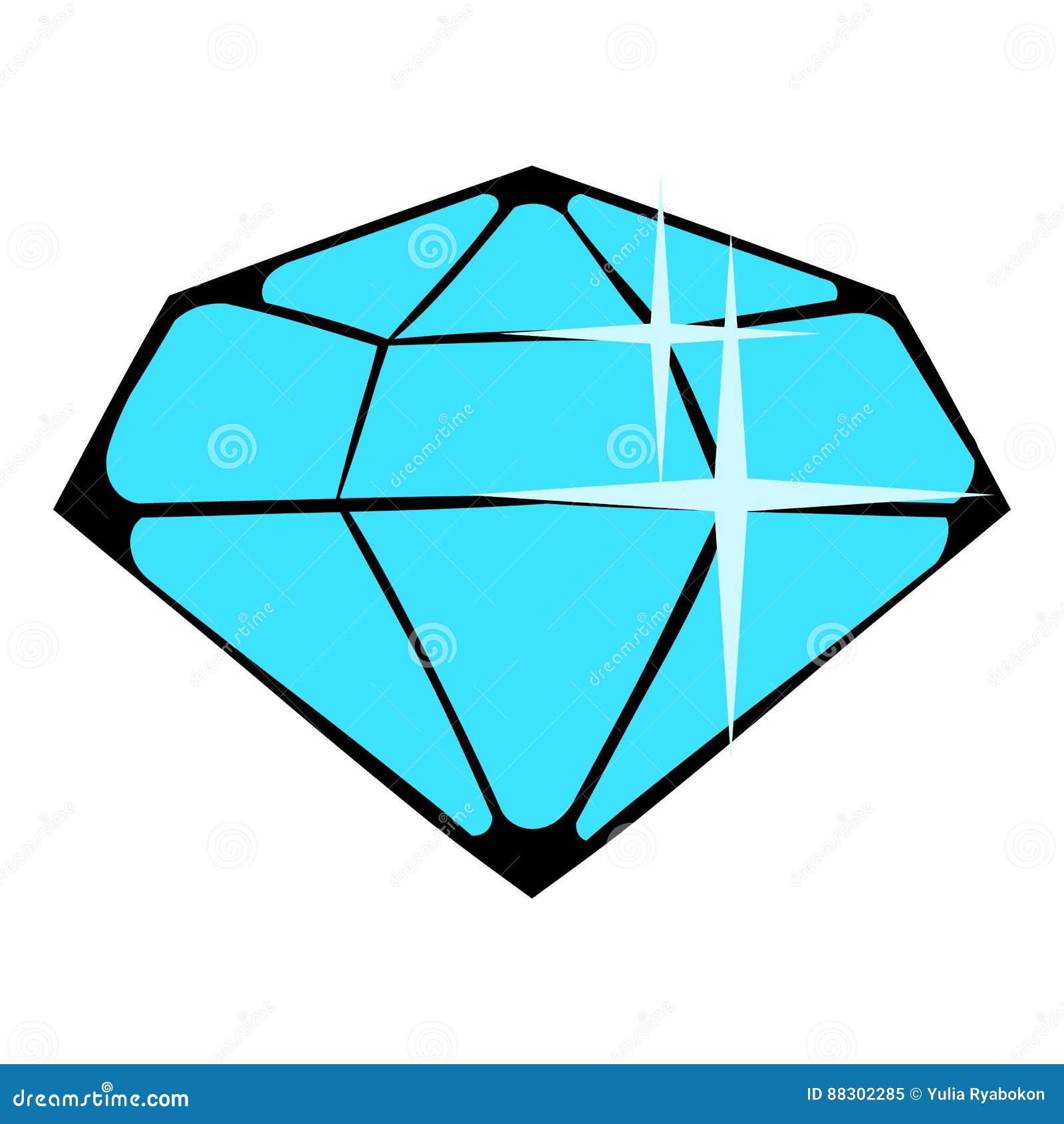 Crystal icon, icon cartoon stock vector. Illustration of magic - 88302285
