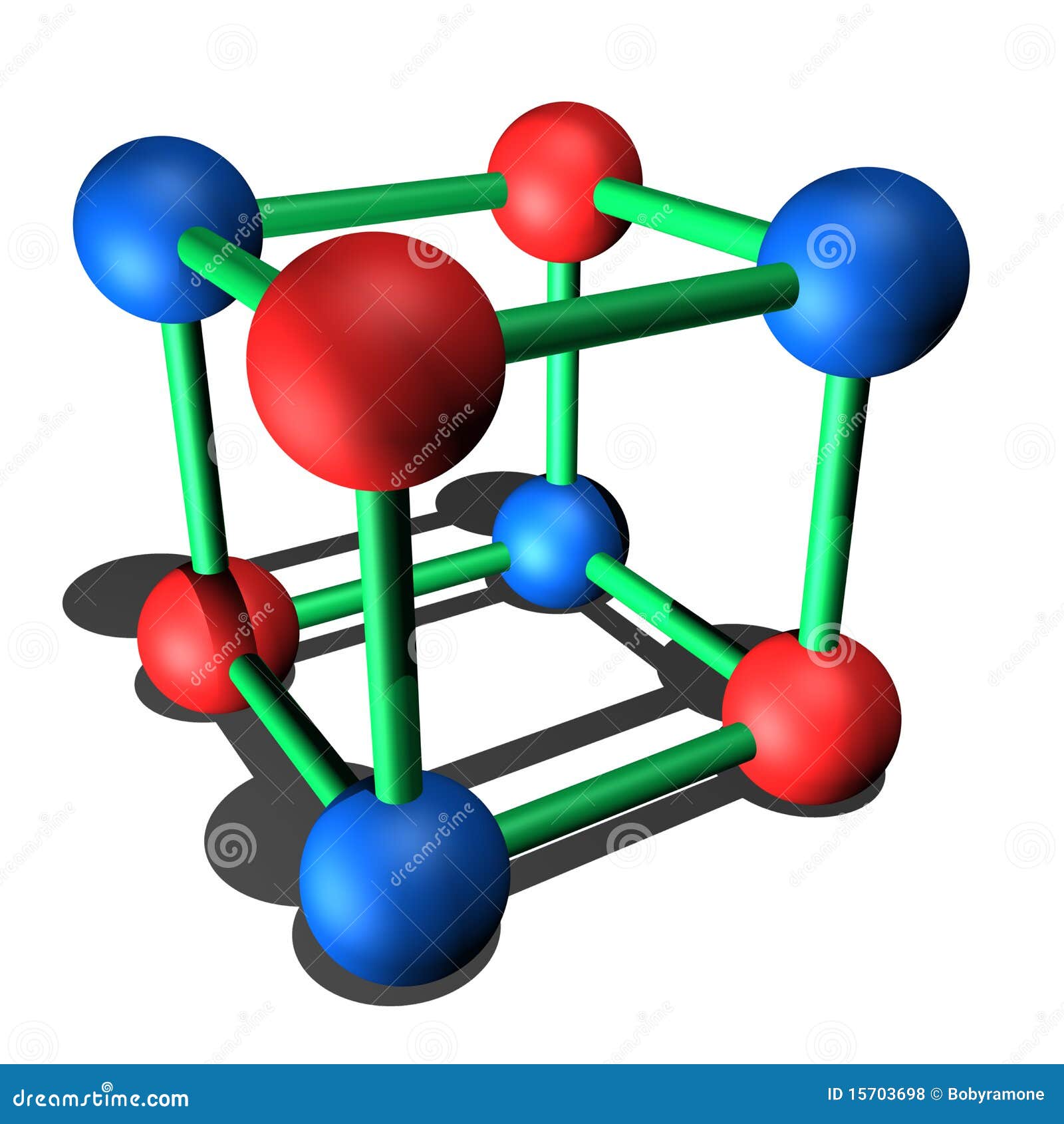 Crystal Lattice with Eight Atoms Stock Illustration - Illustration of ...