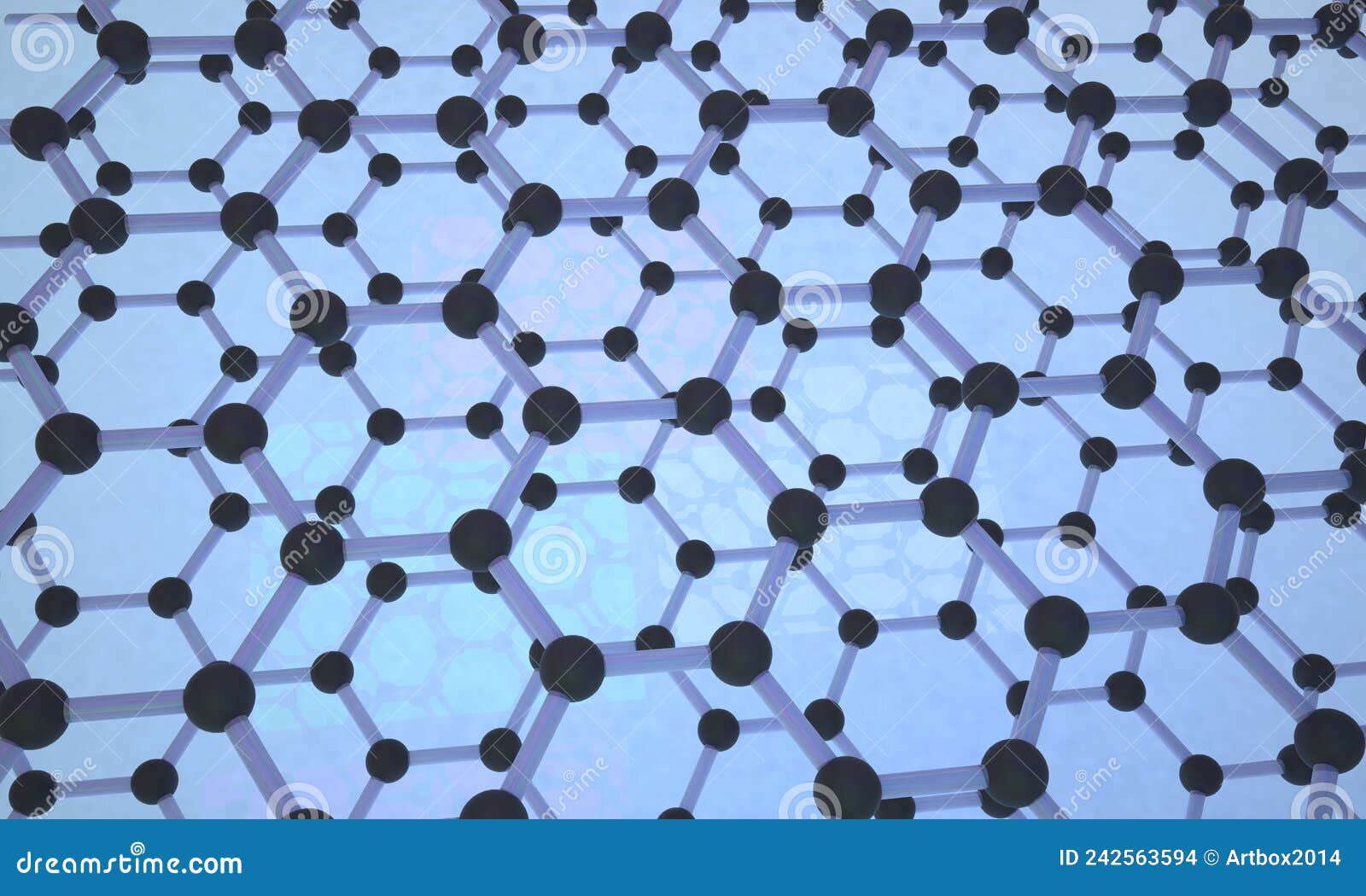 The Crystal Lattice of Graphene. 3D Render Stock Illustration ...