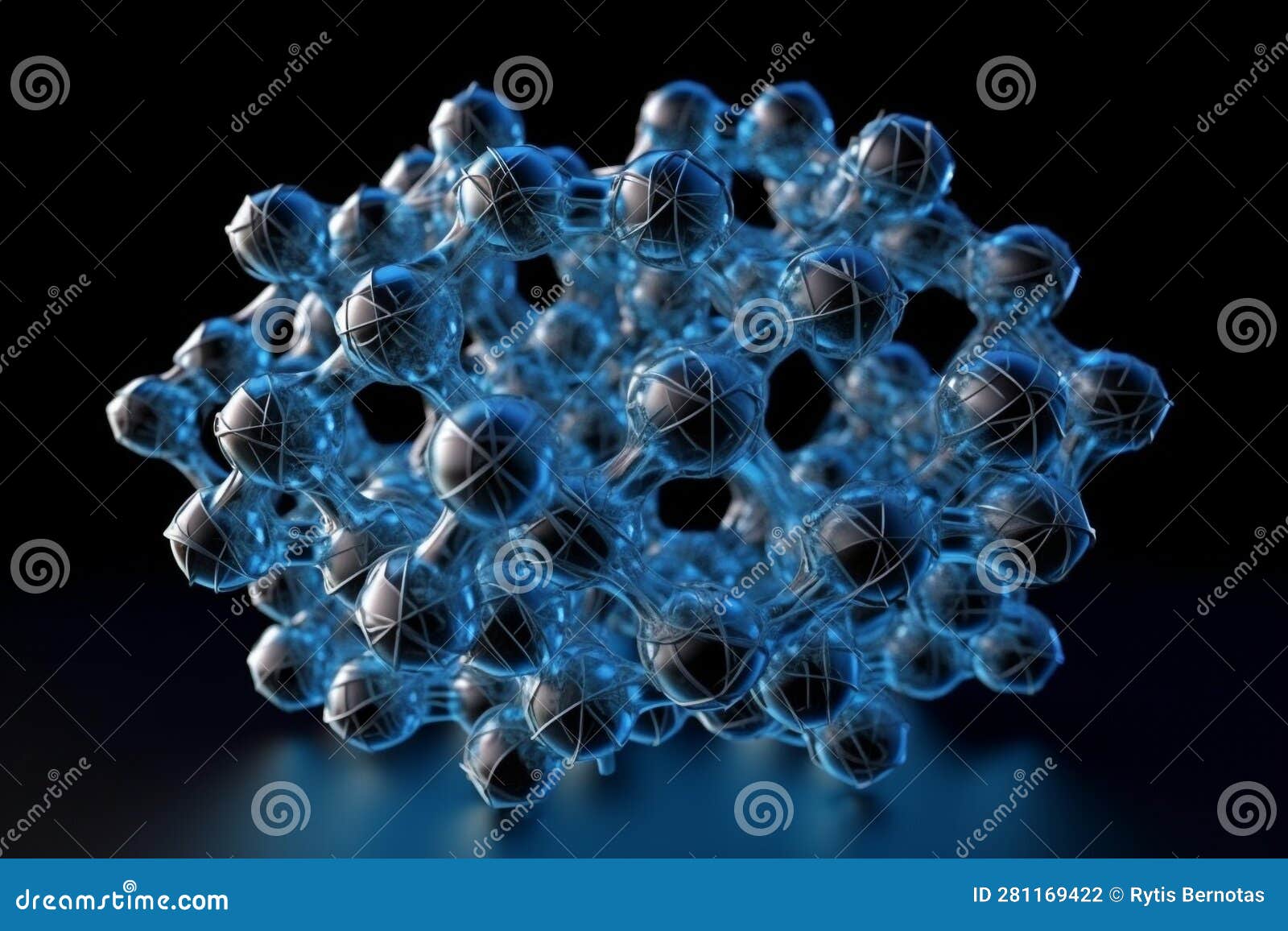 Crystal Lattice of a Solid Object. Generative AI Stock Illustration ...