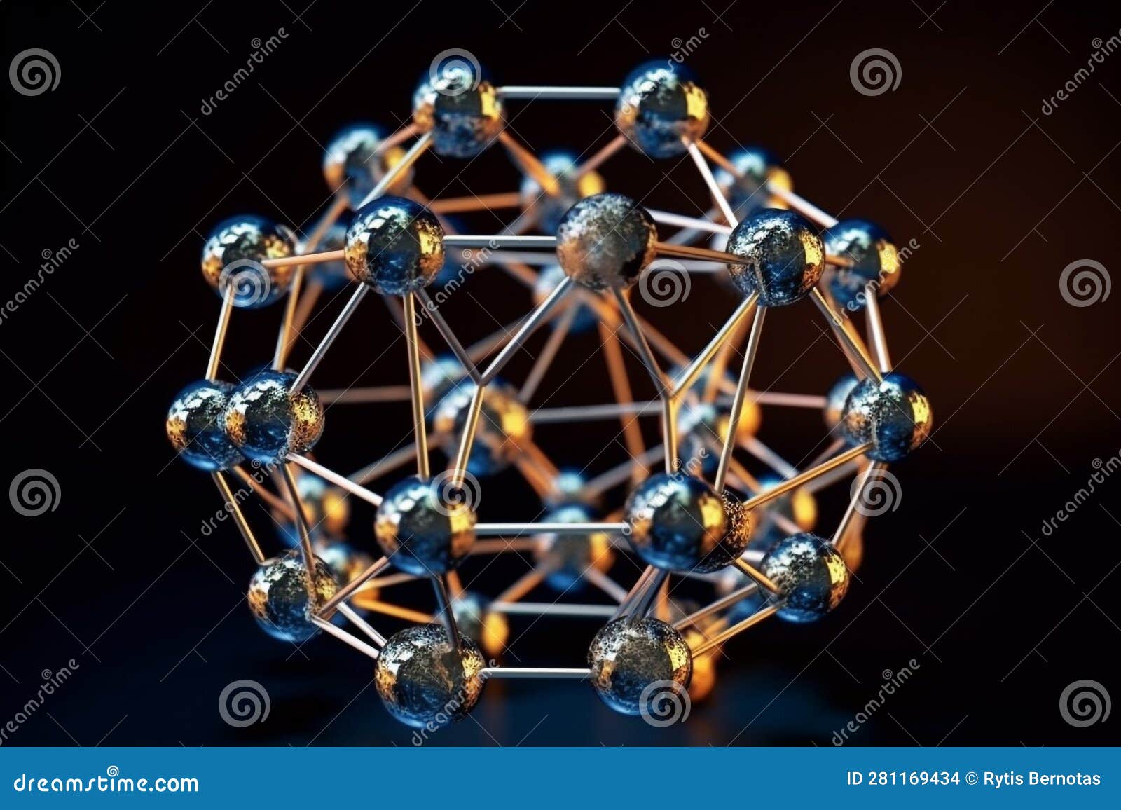 Crystal Lattice of a Solid Object. Generative AI Stock Illustration ...