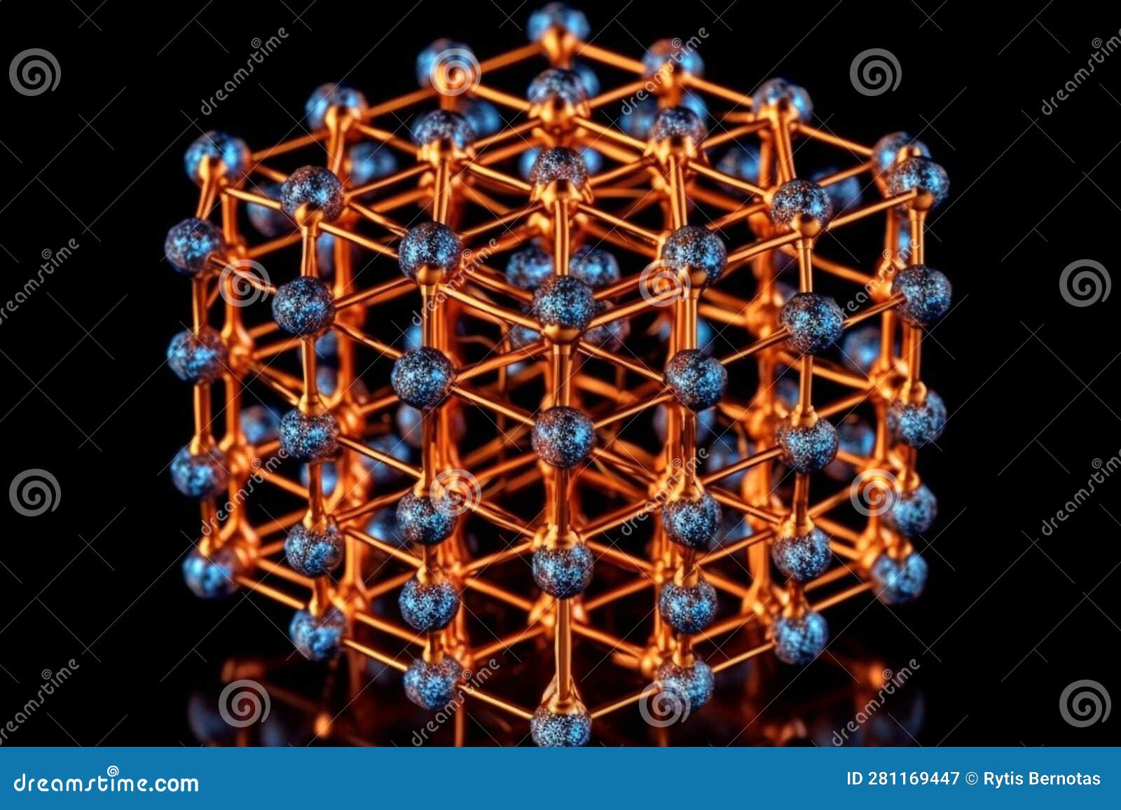 Crystal Lattice of a Solid Object. Generative AI Stock Illustration ...