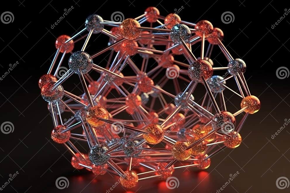 Crystal Lattice of a Solid Object. Generative AI Stock Illustration ...