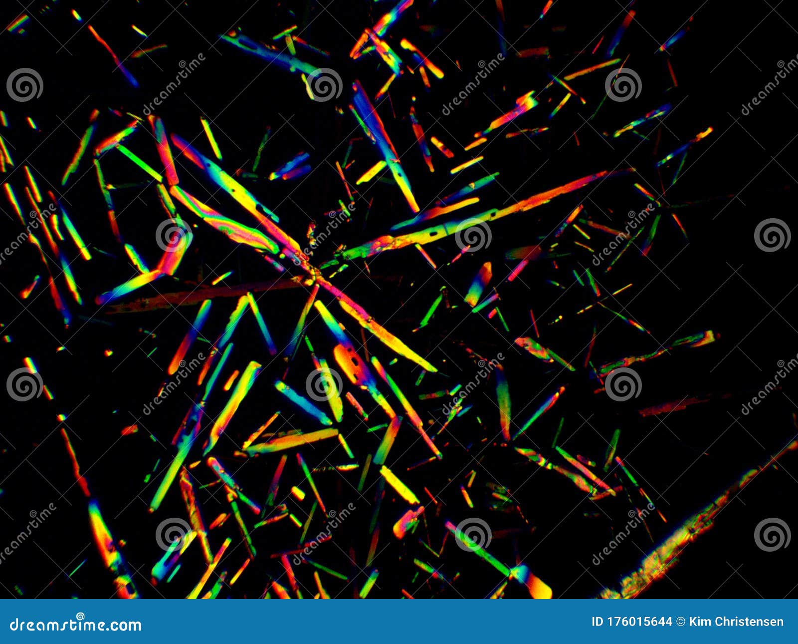 Crystal Layer on Microscope Object Glass, Seen in Polarized Light. this ...