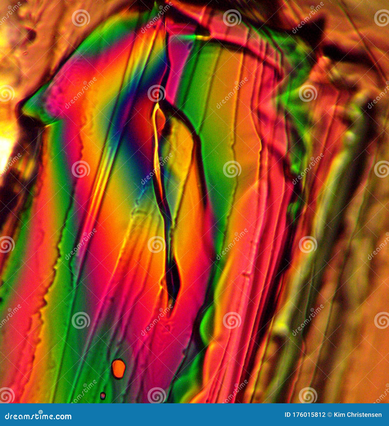 Crystal Layer On Microscope Object Glass, Seen In Polarized Light ...