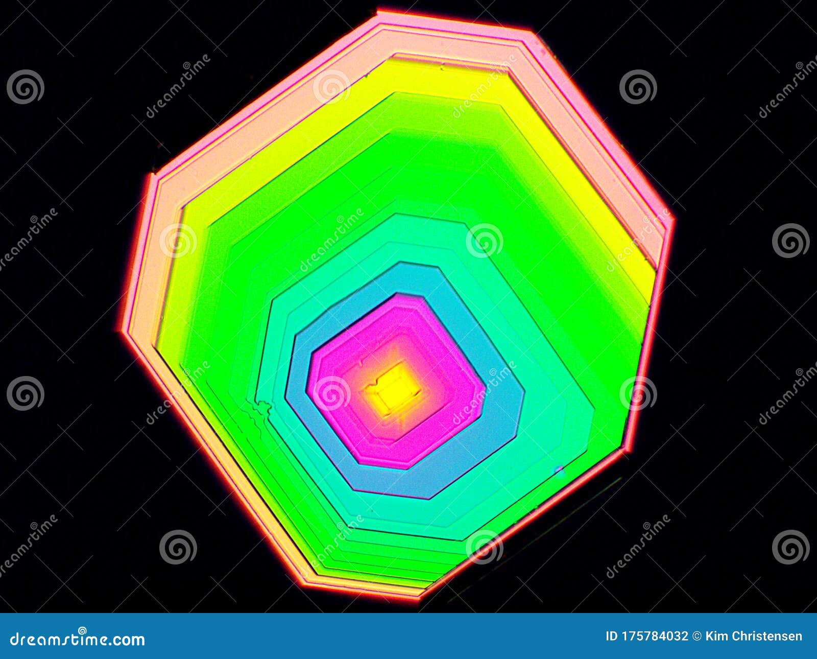 Crystal Layer Seen in Polarized Light in a Microscope Stock ...