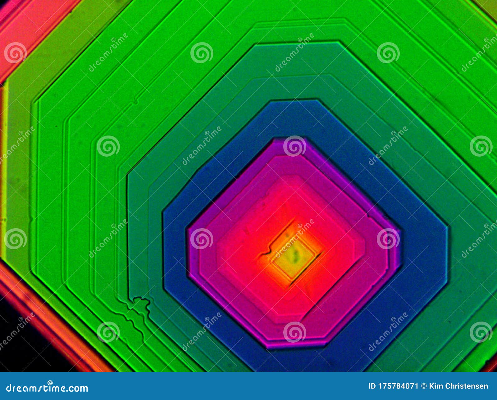 Crystal Layer Seen in Polarized Light in a Microscope Stock ...