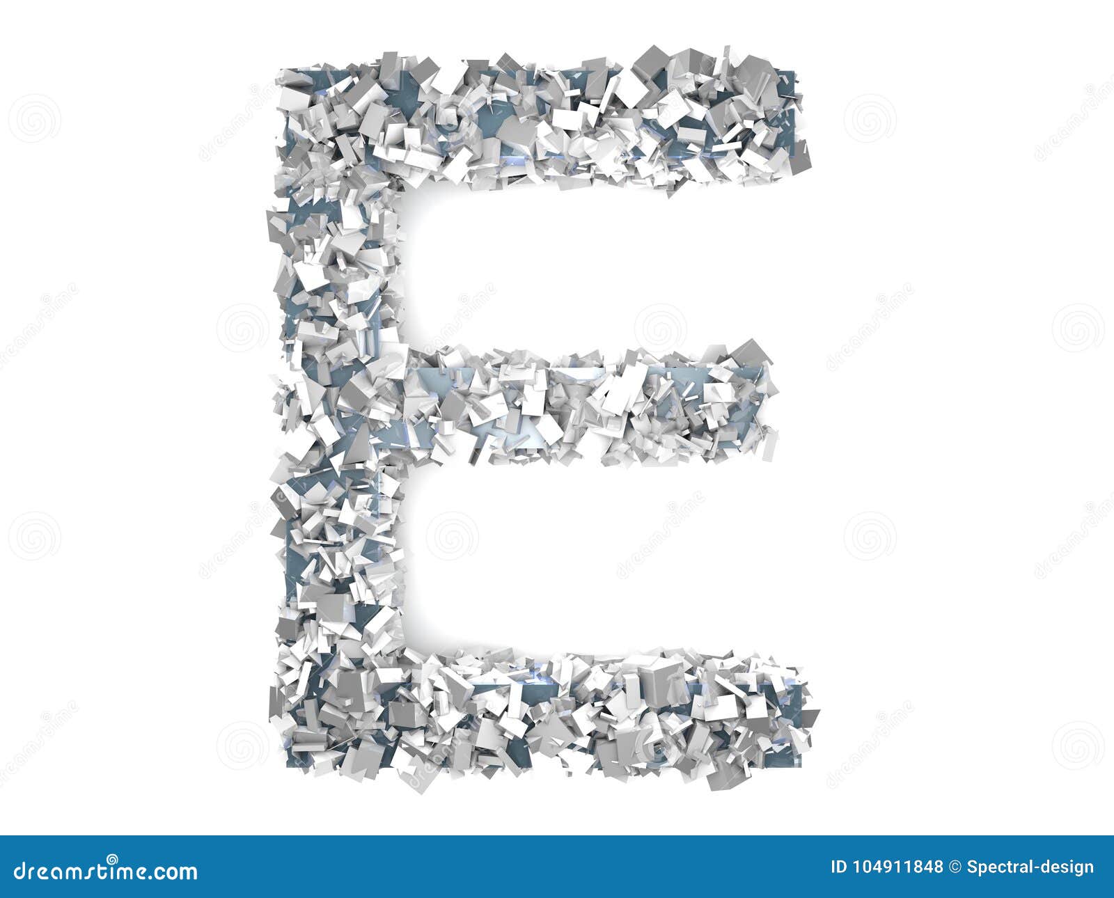 Crystal Letter - E stock de ilustración. Ilustración de objeto - 104911848