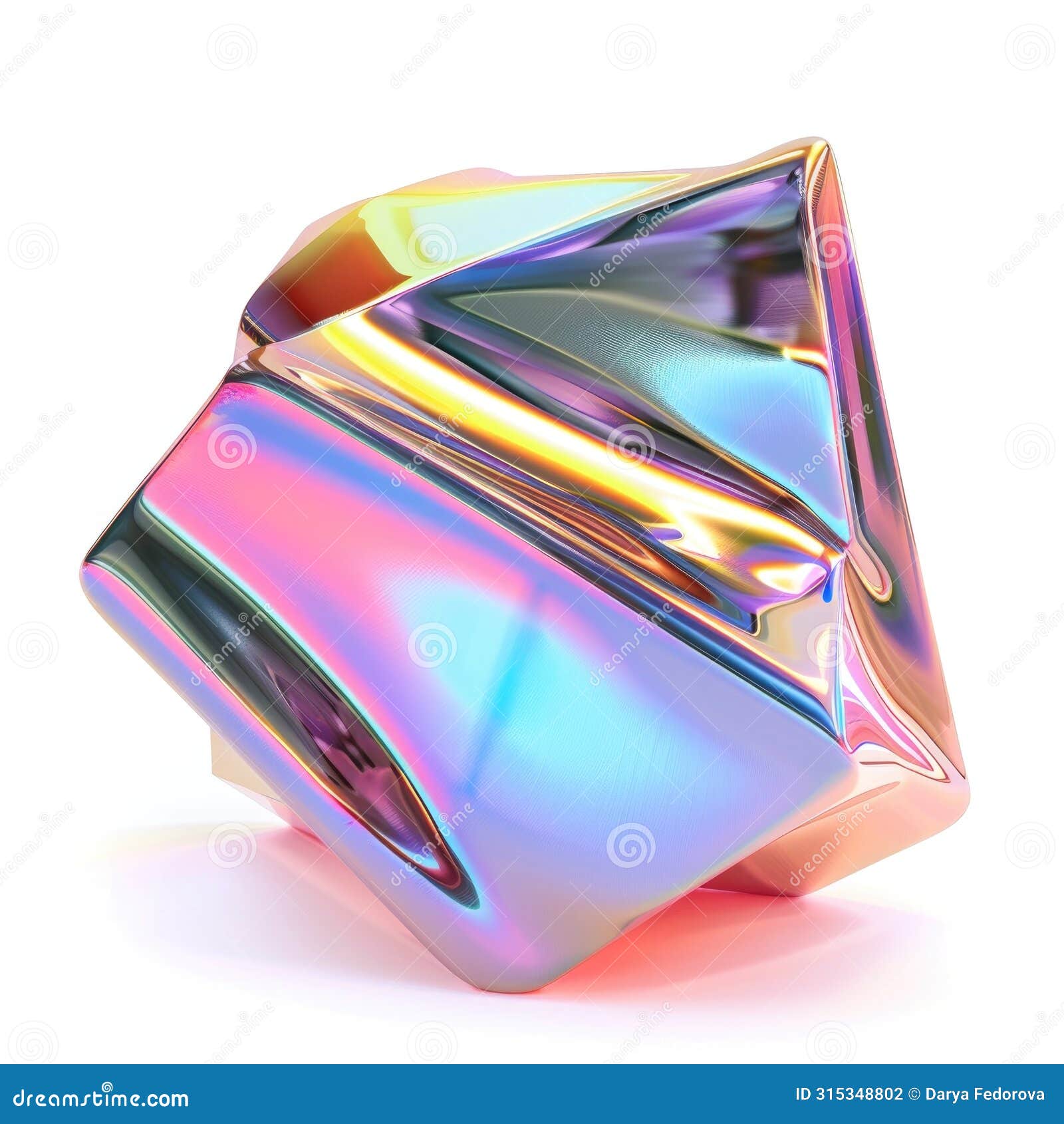 Crystal-like Cube with an Iridescent Coating Stock Photo - Image of ...