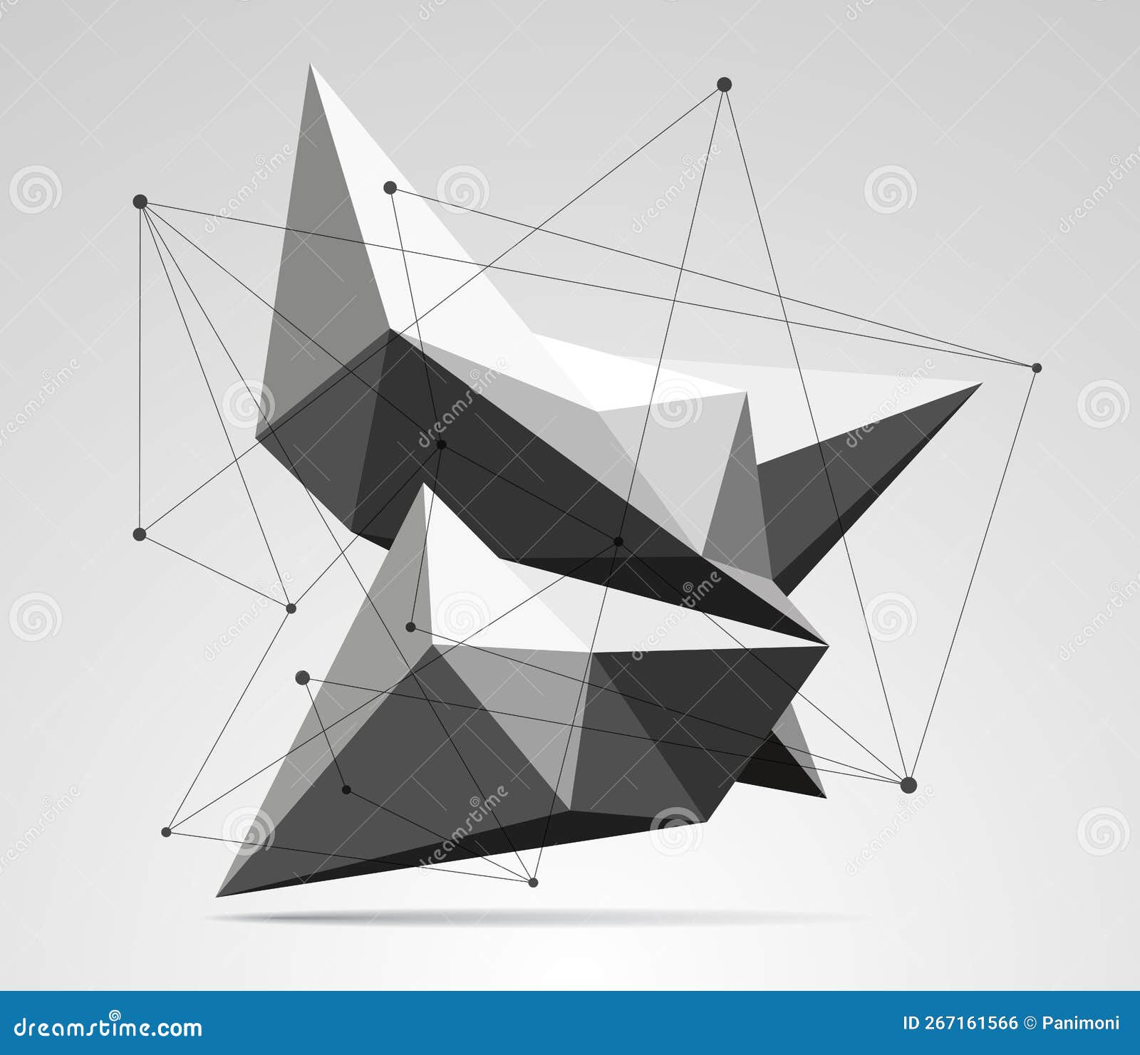 Volume Geometric Shape, Lines and Points, 3d Crystal, Abstraction Low ...