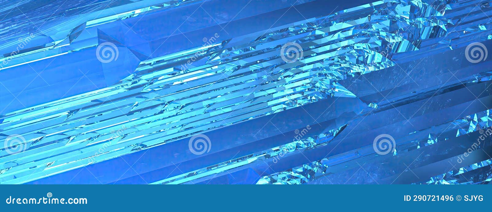 Crystal Linear Refraction Blue Elegant Modern 3D Rendering Image ...